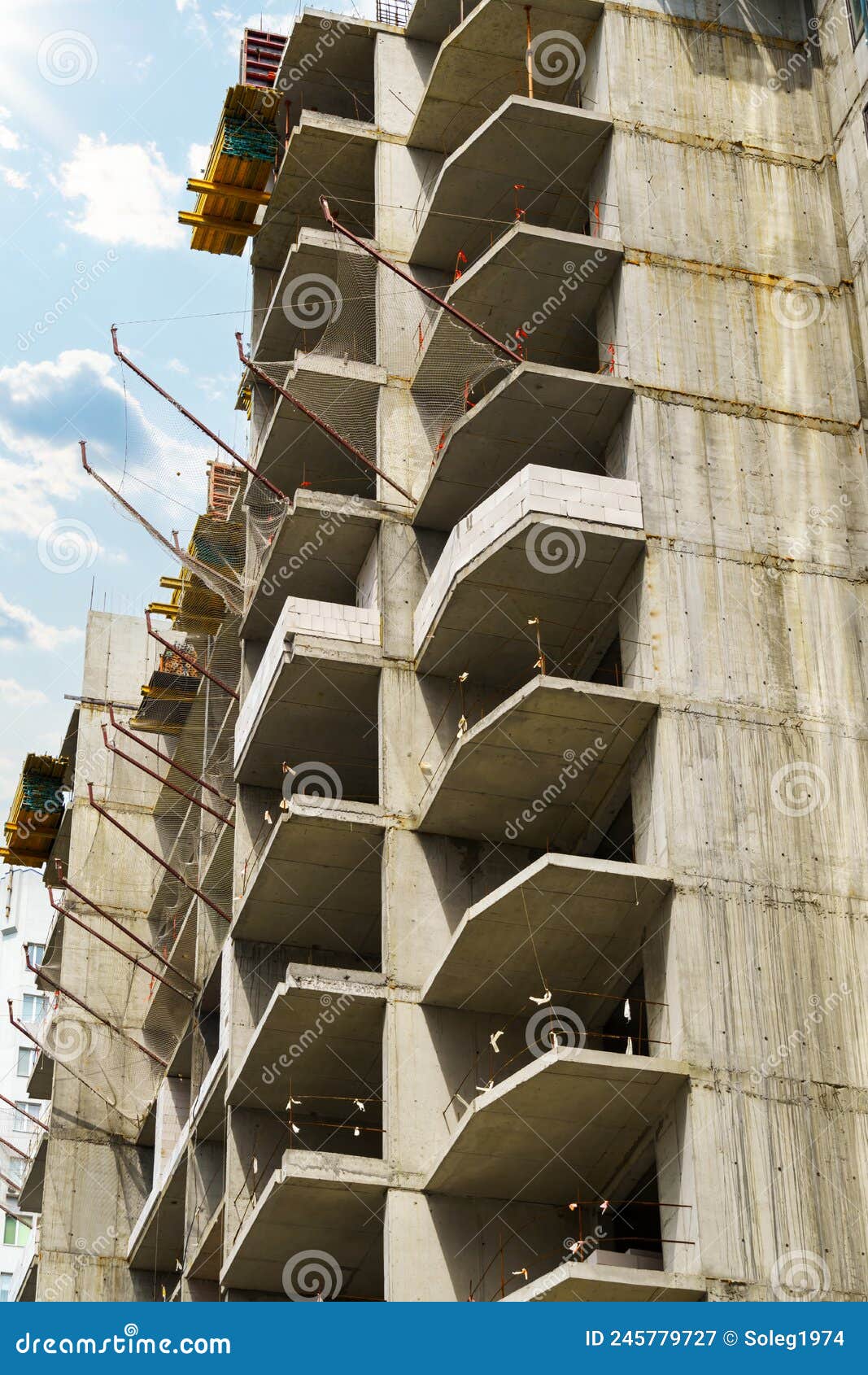 Construction of a Modern High-rise Building, Concrete Frame and ...