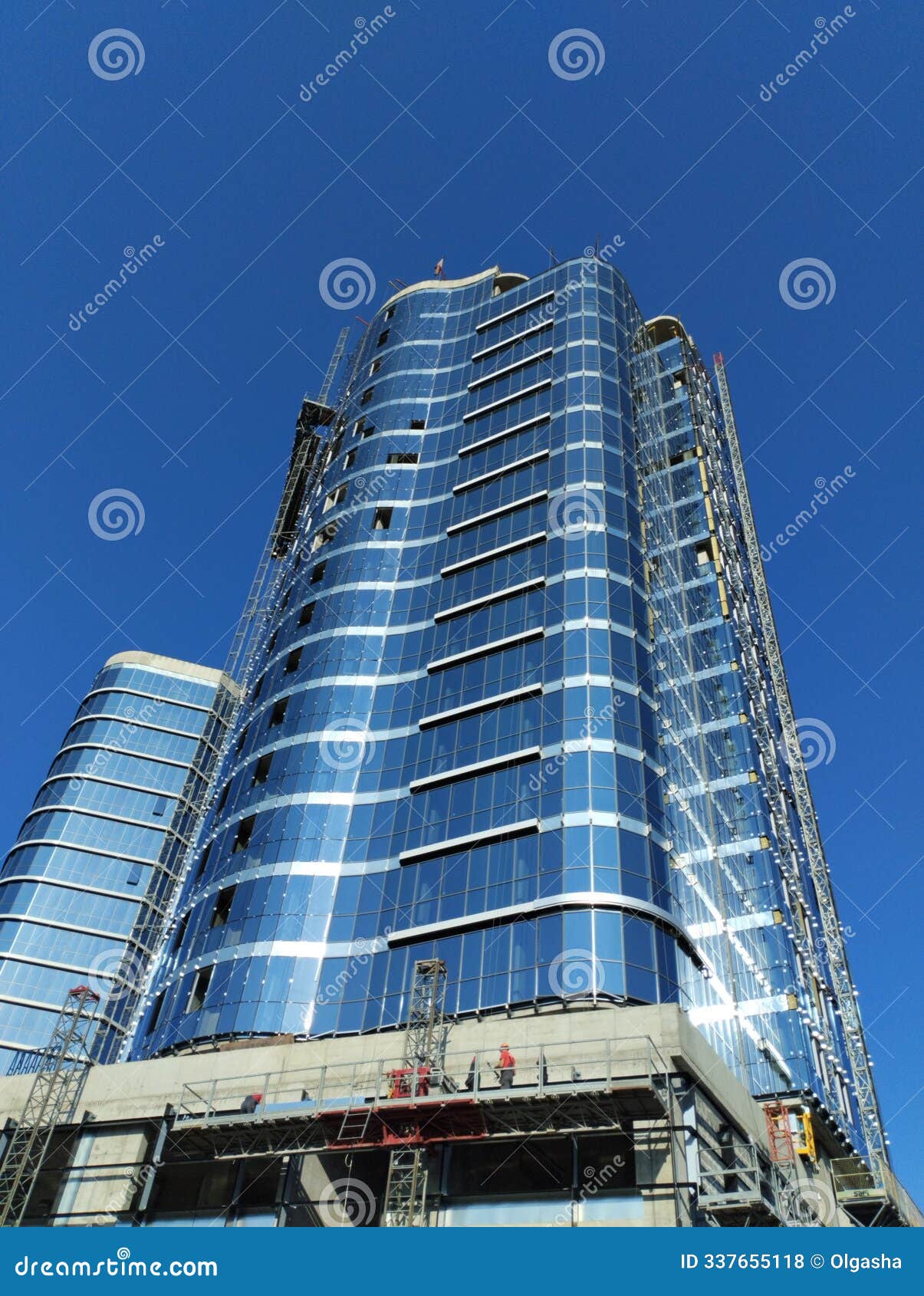 Construction of Modern High-rise Building Stock Photo - Image of ...