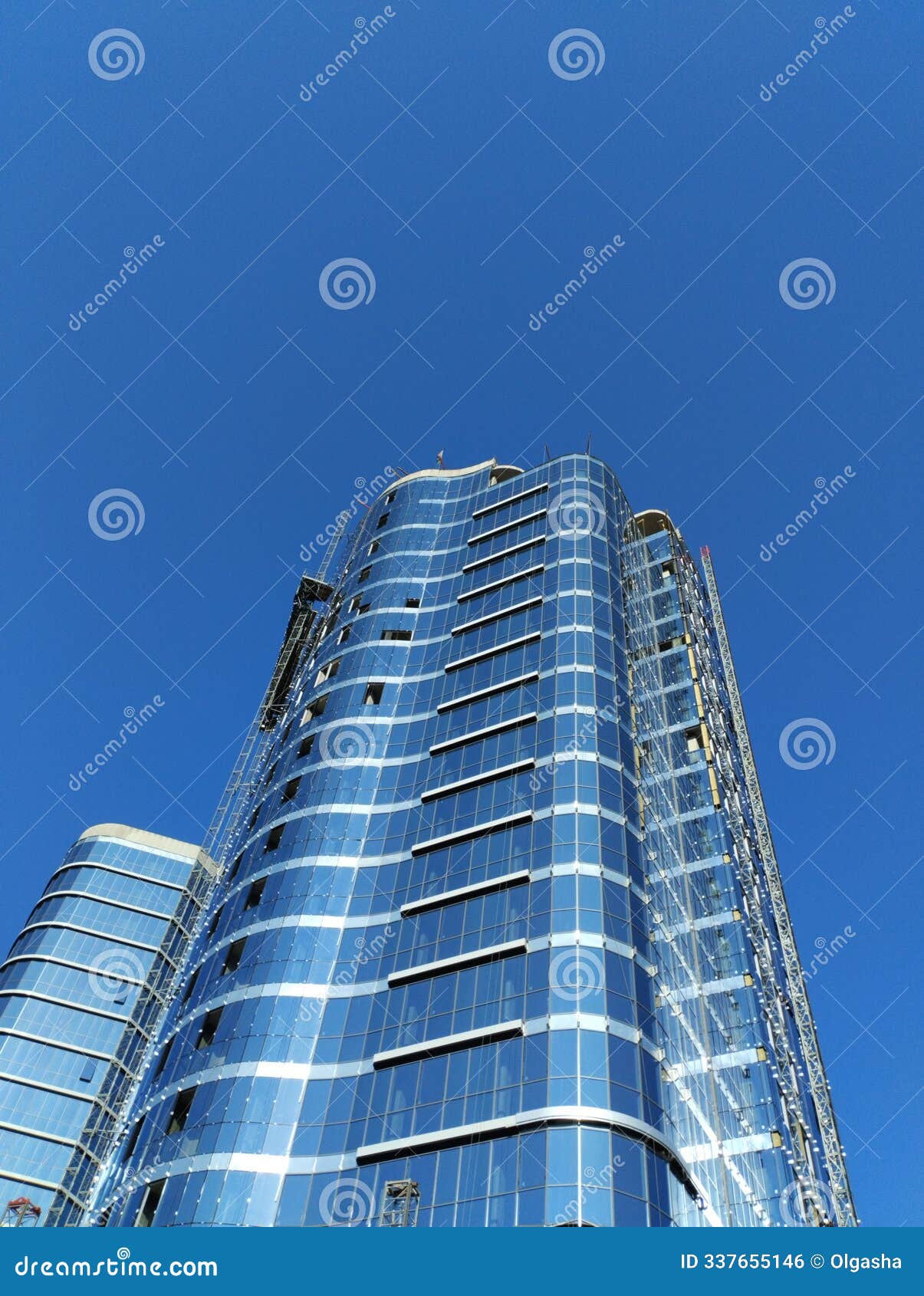 Construction of a Modern High-rise Building Stock Photo - Image of ...