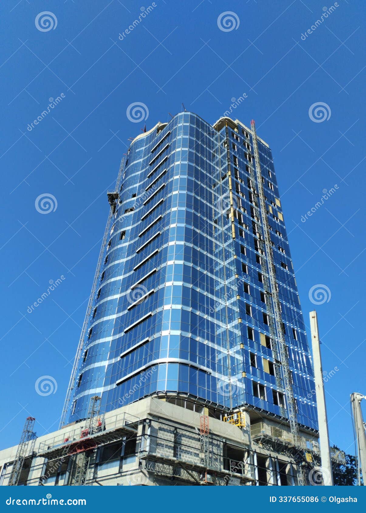 Construction of a Modern High-rise Building Stock Photo - Image of city ...