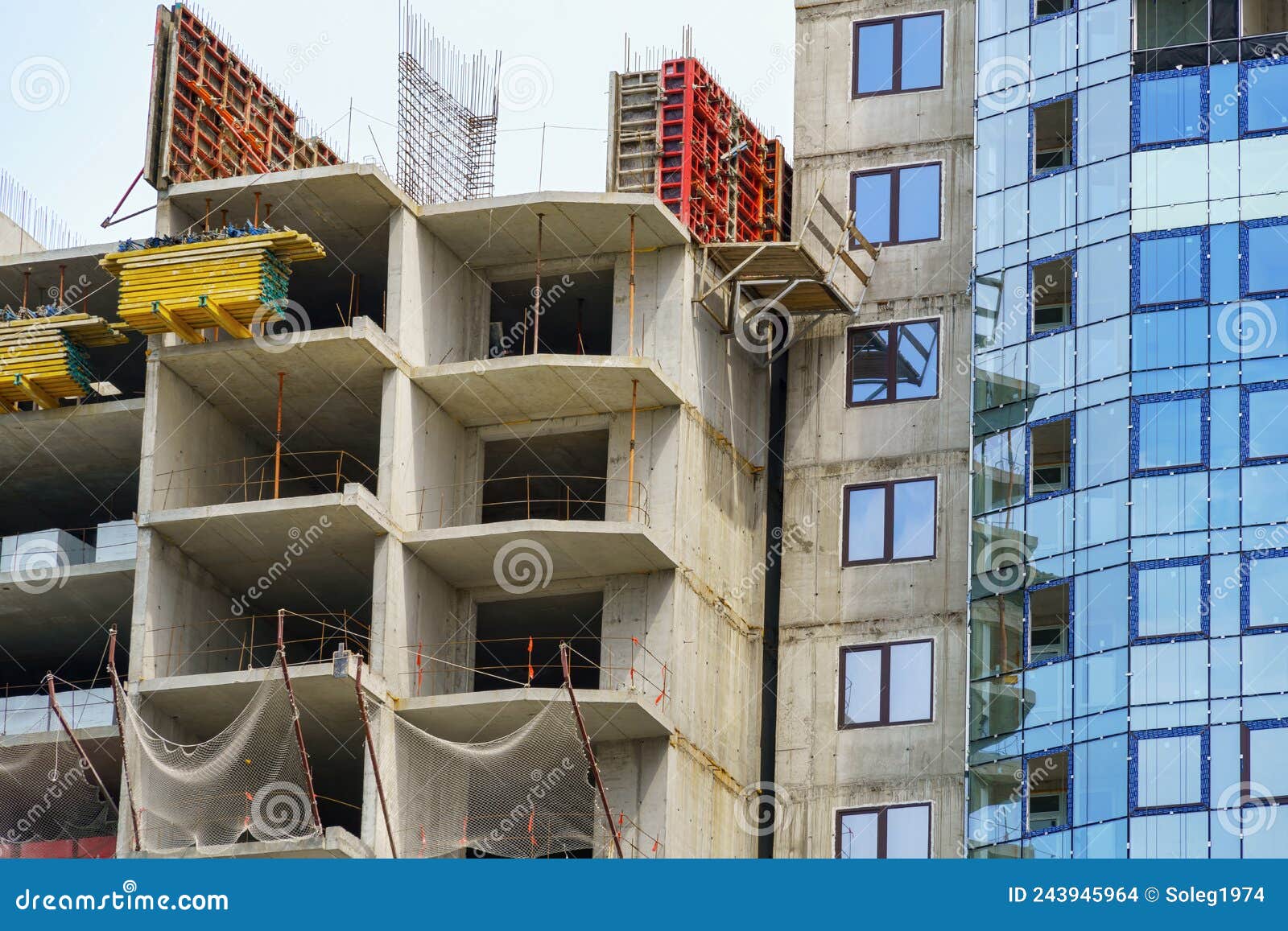 Construction of a Modern High-rise Building, the Creation of a Concrete ...