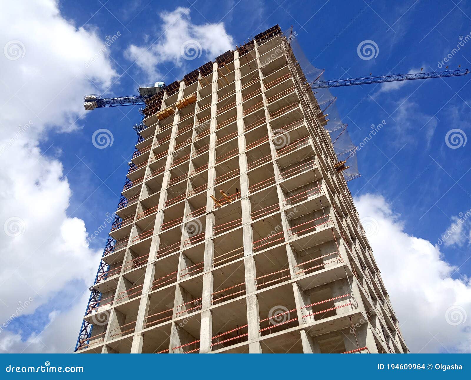 Construction of a Modern High-rise Building Stock Photo - Image of ...