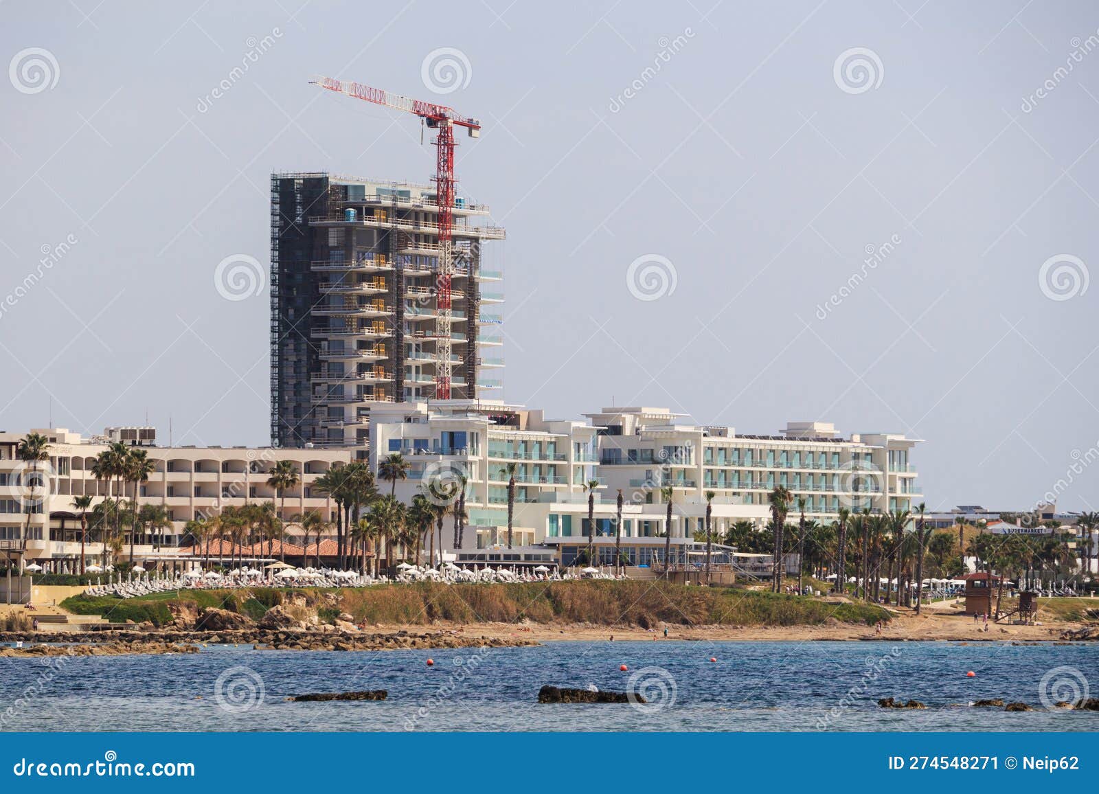 Construction of a Modern High-rise Building in Paphos, Cyprus. Paphos ...