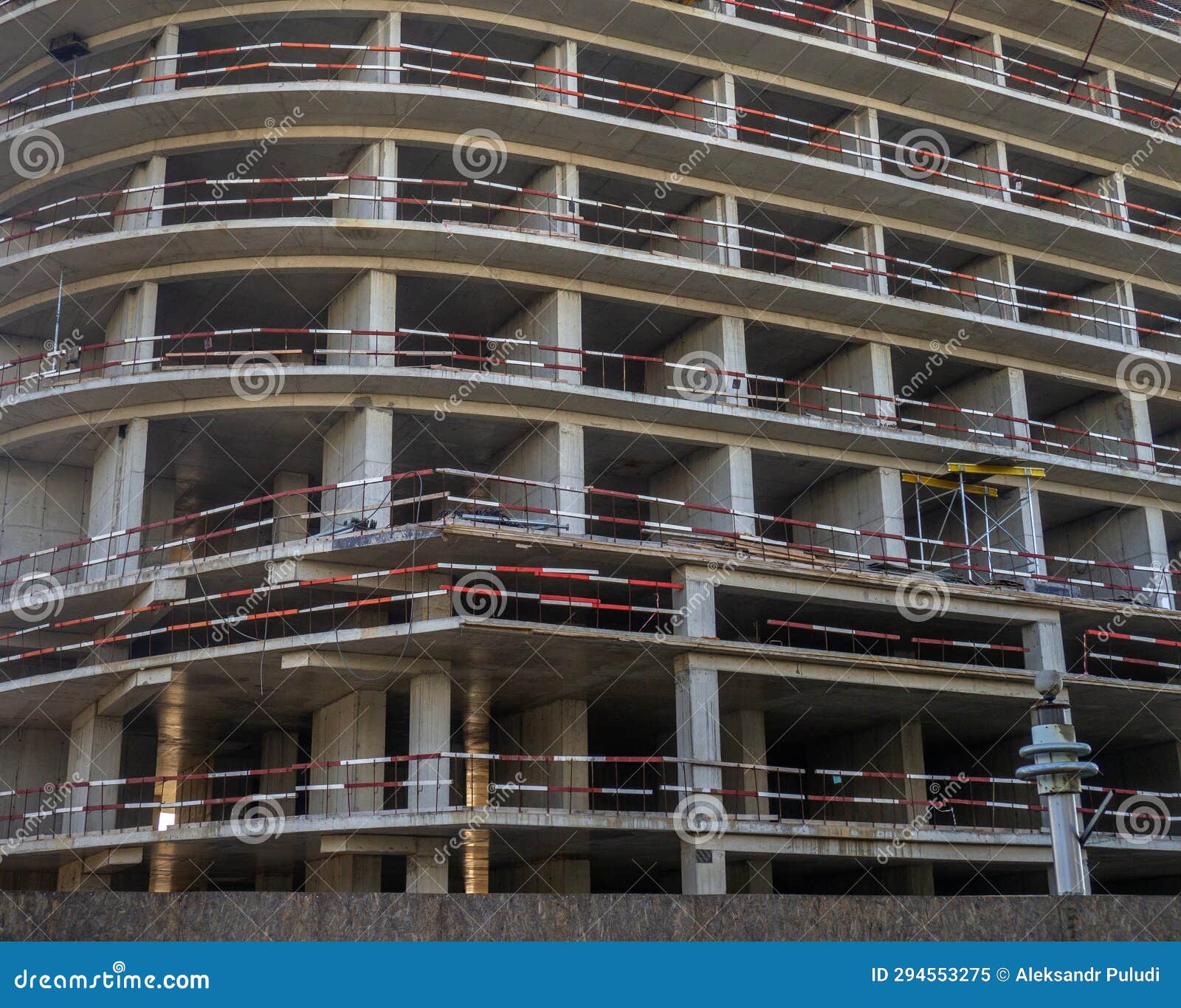 Construction of a Modern High-rise Building. Sides on the Floors ...