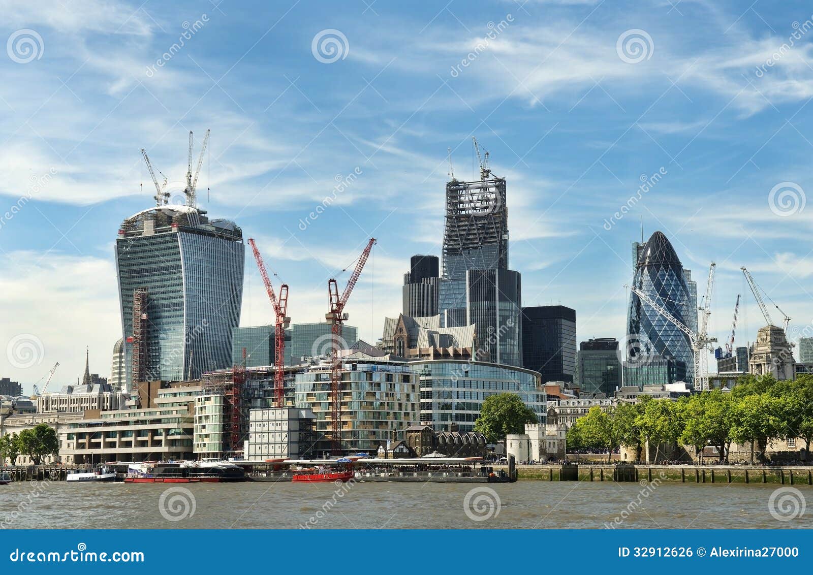 Construction of Modern London Stock Photo - Image of financial ...
