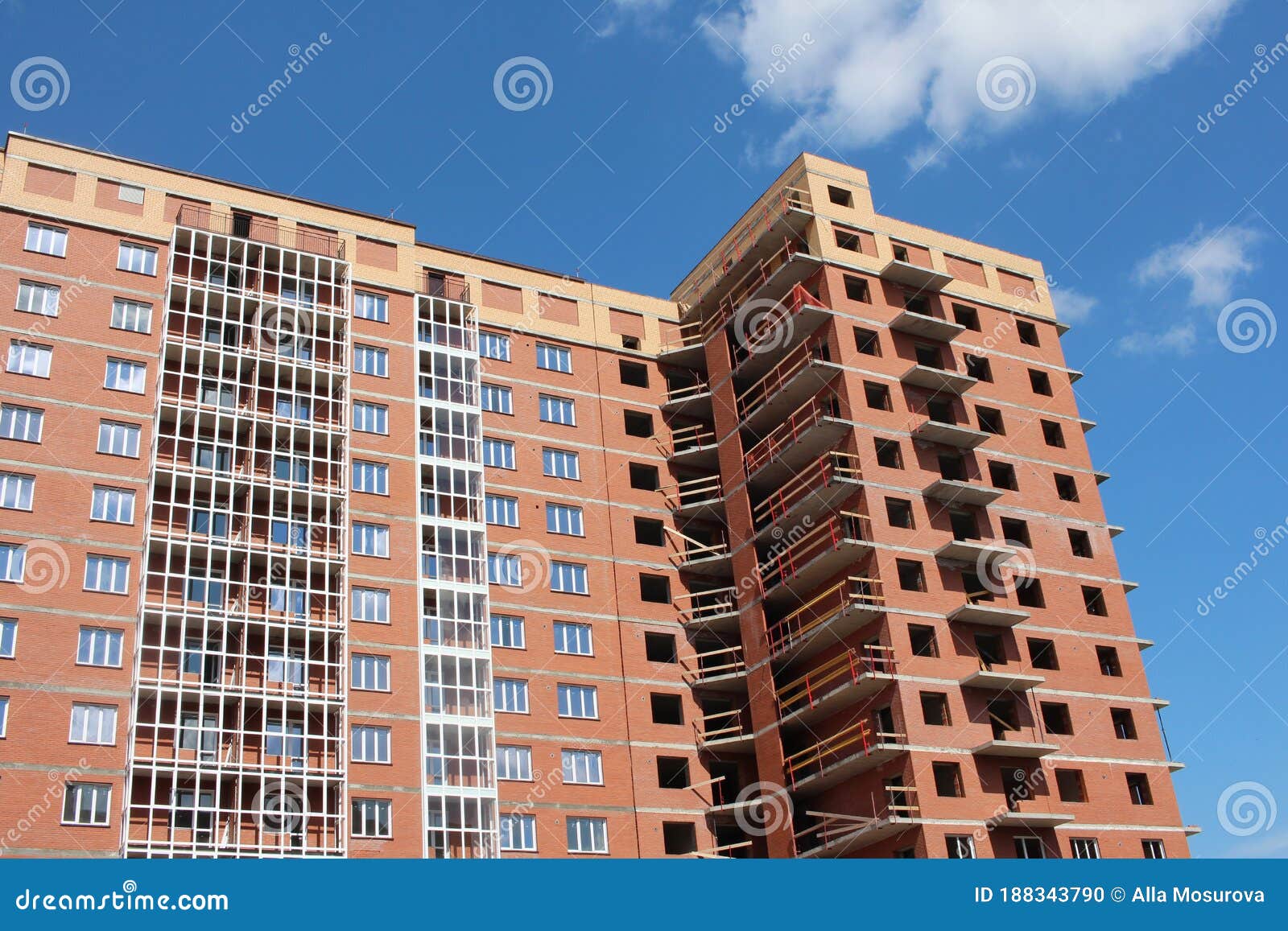 Construction of a Modern Multi-storey Brick Residential Building with ...