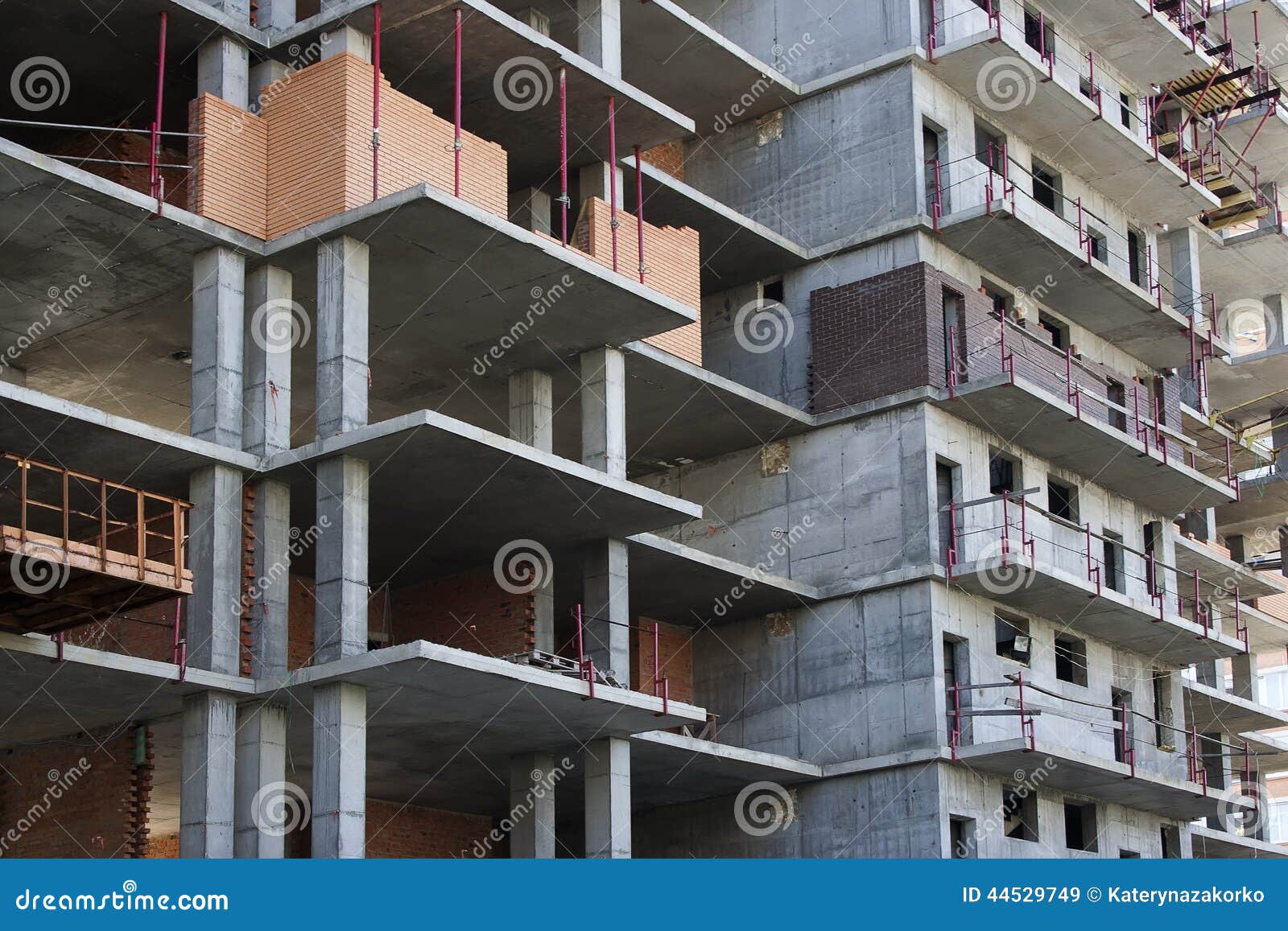 Construction of Modern Multi-storey Buildings Stock Image - Image of ...