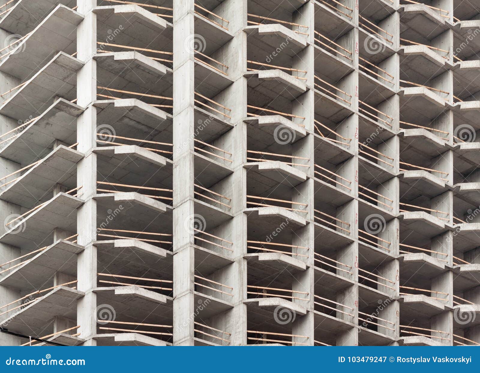 Construction of a Modern Panel Building Stock Image - Image of activity ...