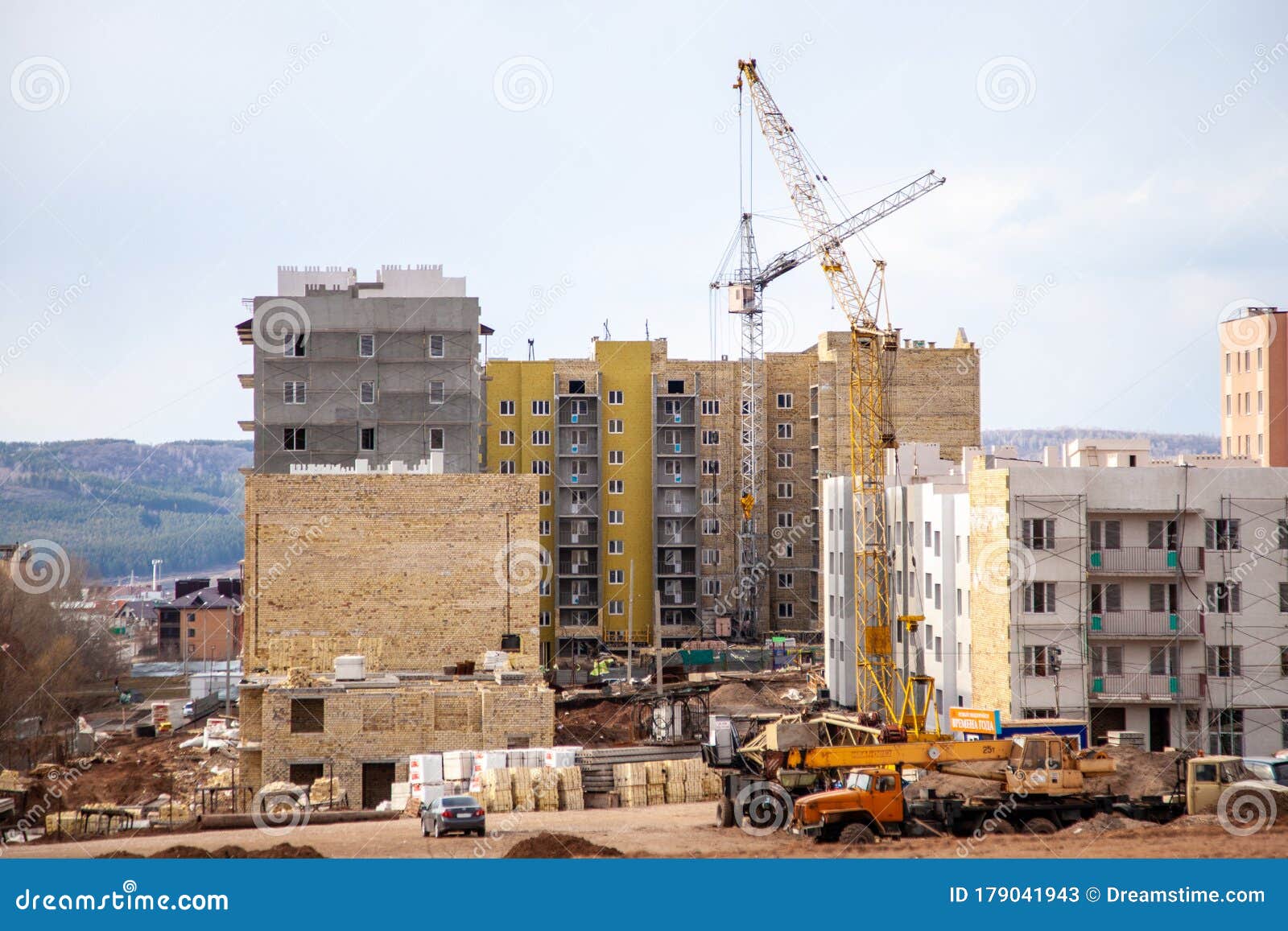 Construction of a Modern Residential Area Editorial Stock Photo - Image ...