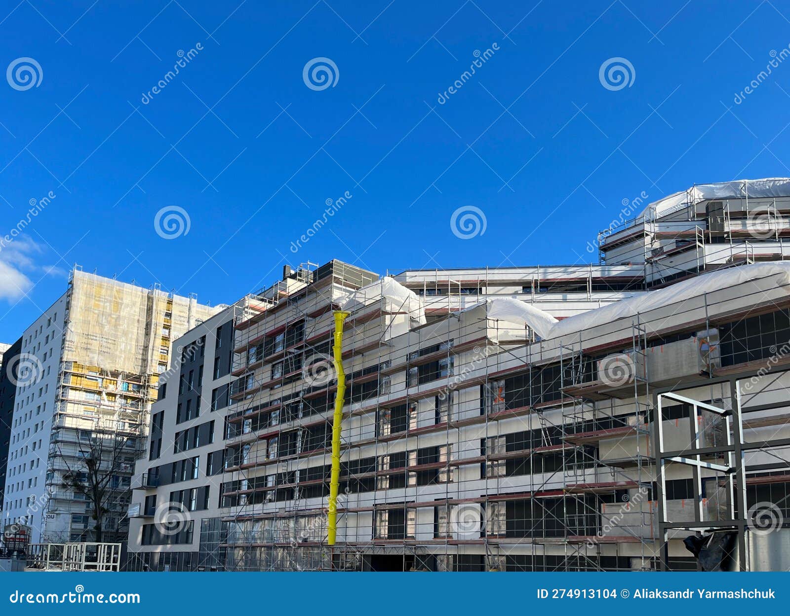 Construction of a Modern Residential Complex. the Facade of a Modern ...