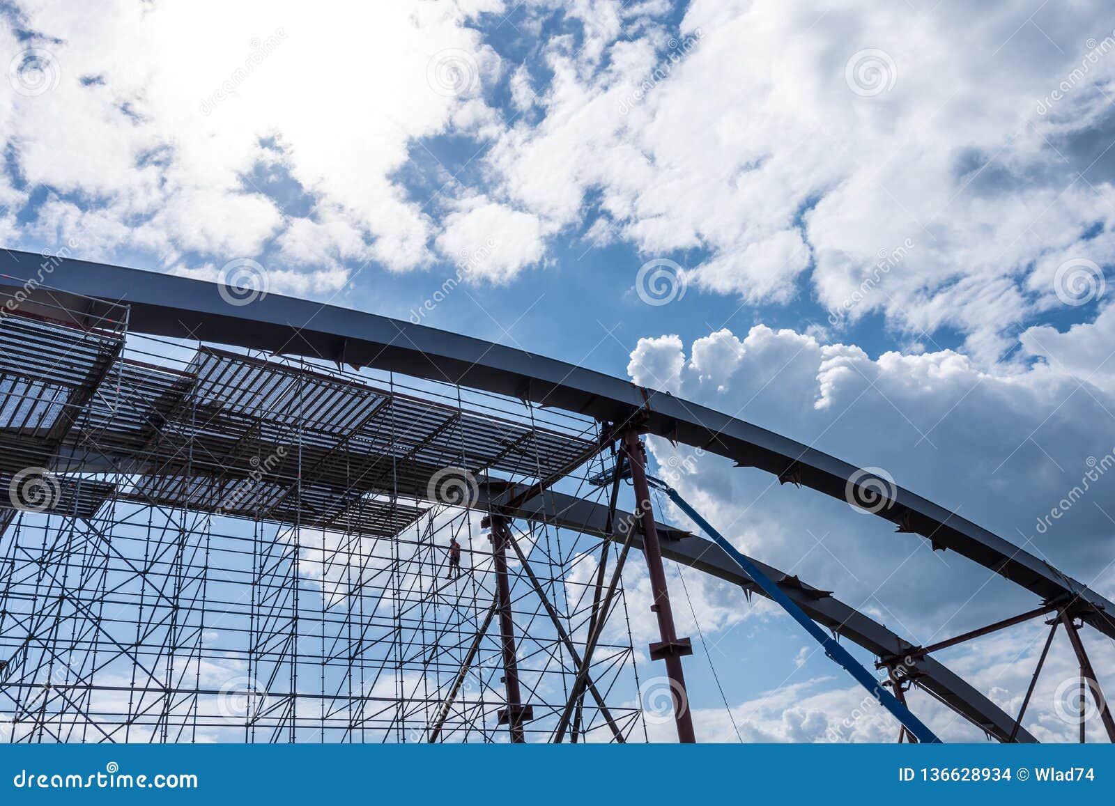 Construction of a Modern River Bridge in Germany Stock Photo - Image of ...