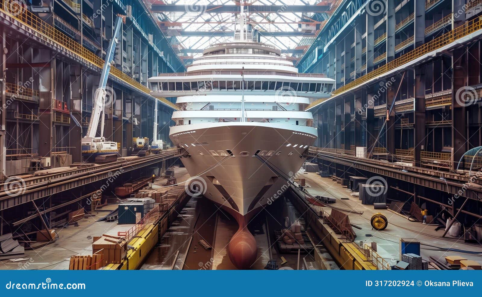 Construction of Modern Ship in Dry Dock: Shipbuilding and Cruise Liners ...
