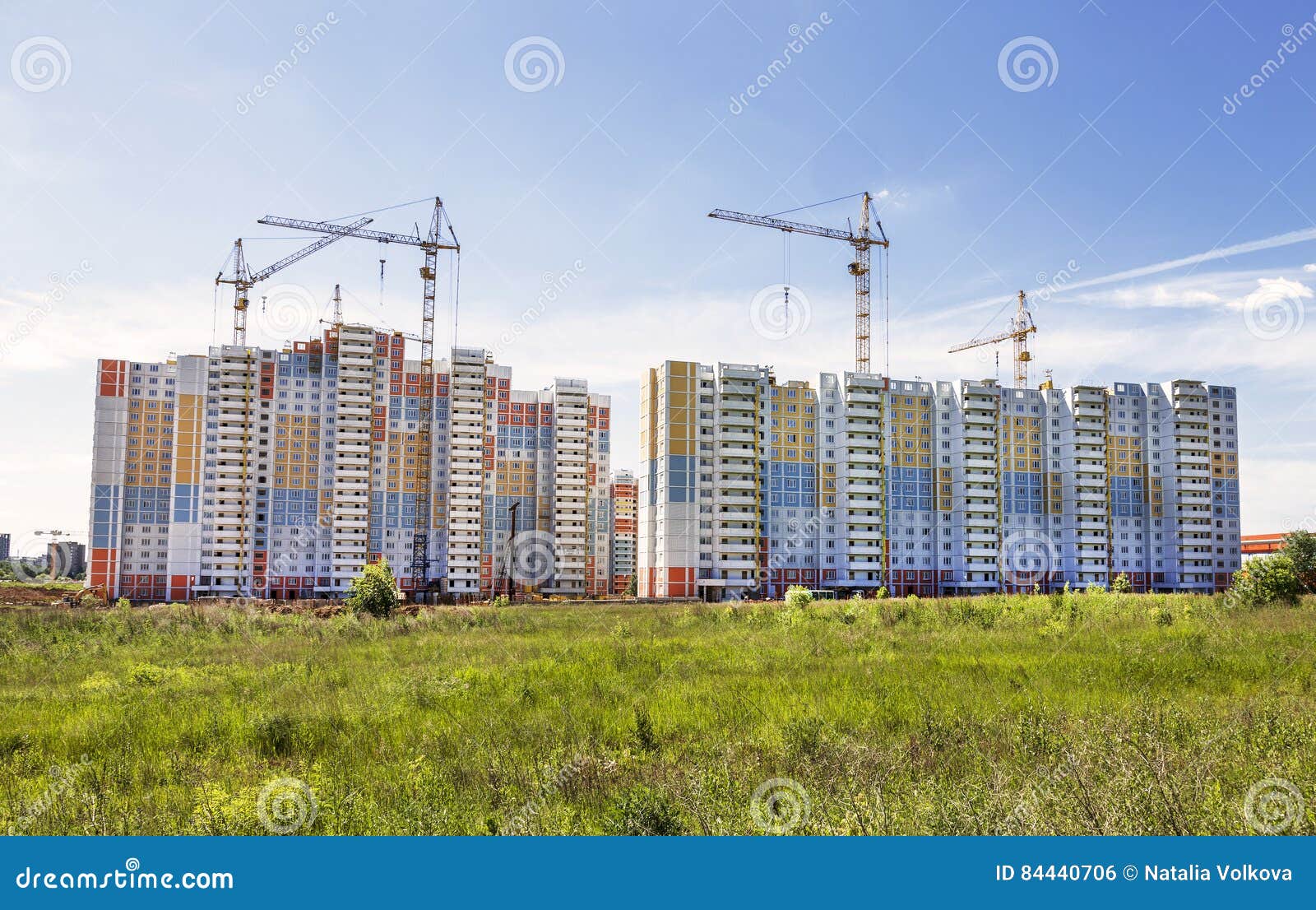 Construction of Modern Standard Buildings Stock Photo - Image of summer ...