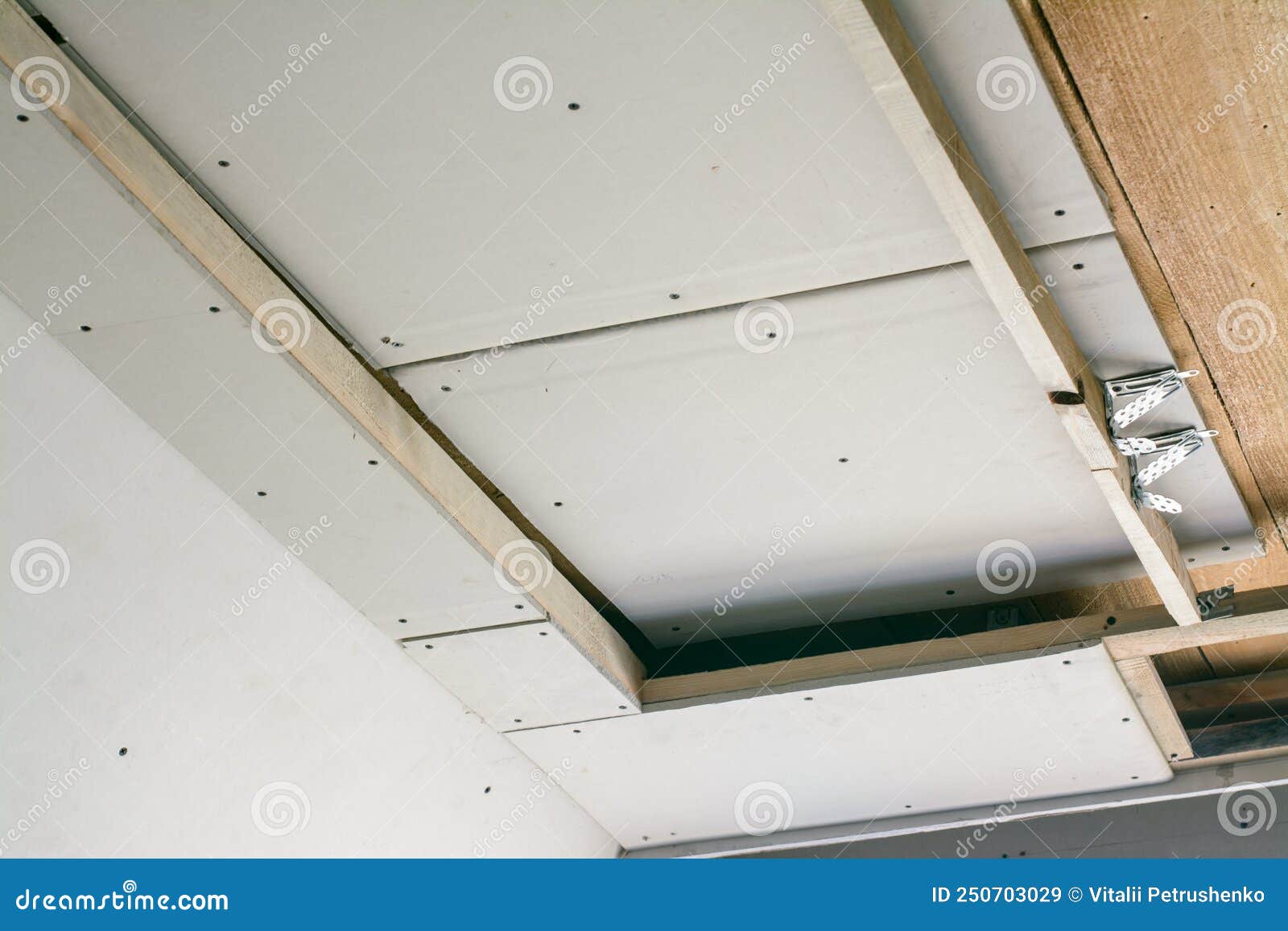Seam between Leaves of the Drywall Stock Image - Image of fixed ...