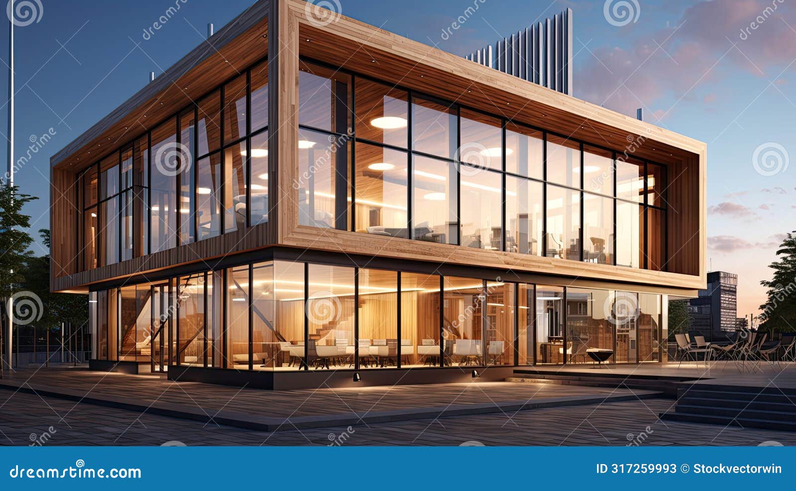 Construction Modern Timber Frame Stock Illustration - Illustration of ...