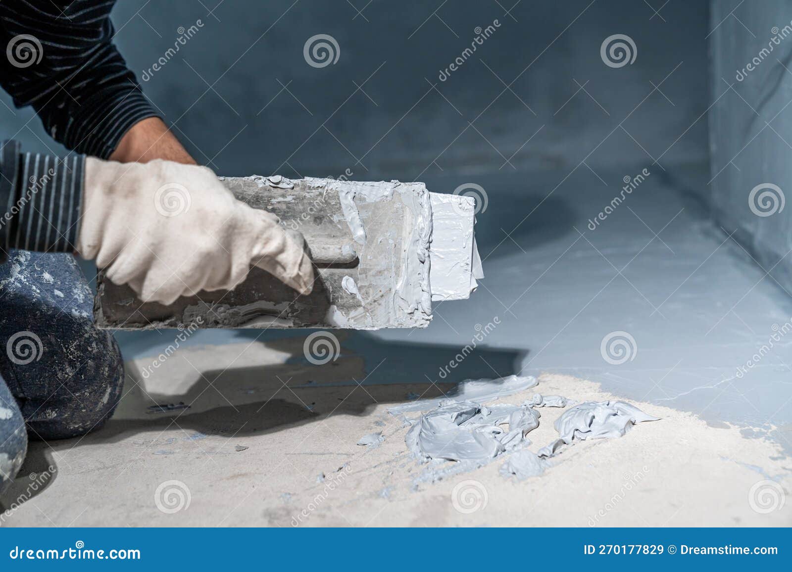 Construction Modifications of the Floor and Walls with Trowel of a Room ...