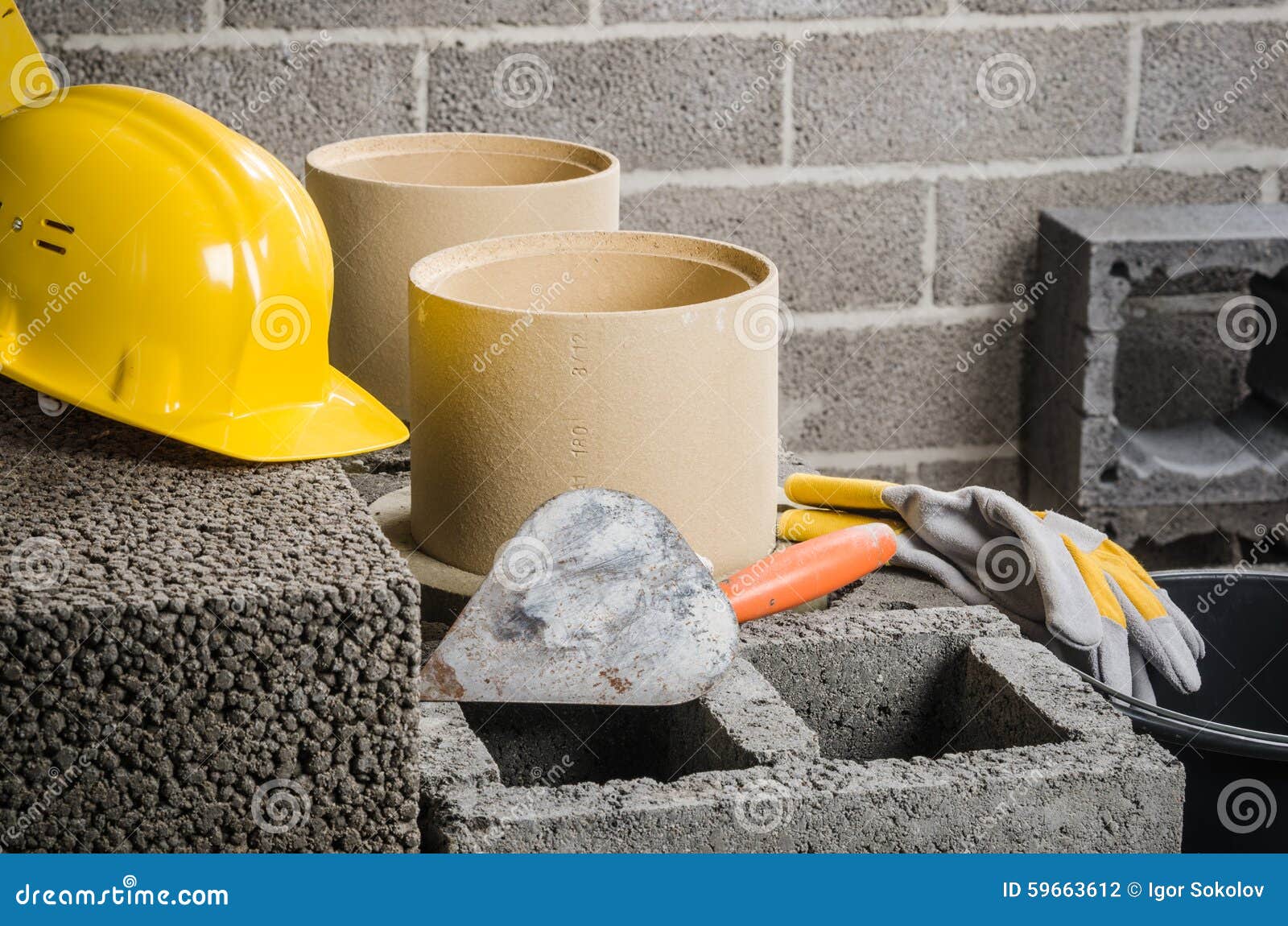 Construction Of Modular Ceramic Chimney In House Stock Photography ...