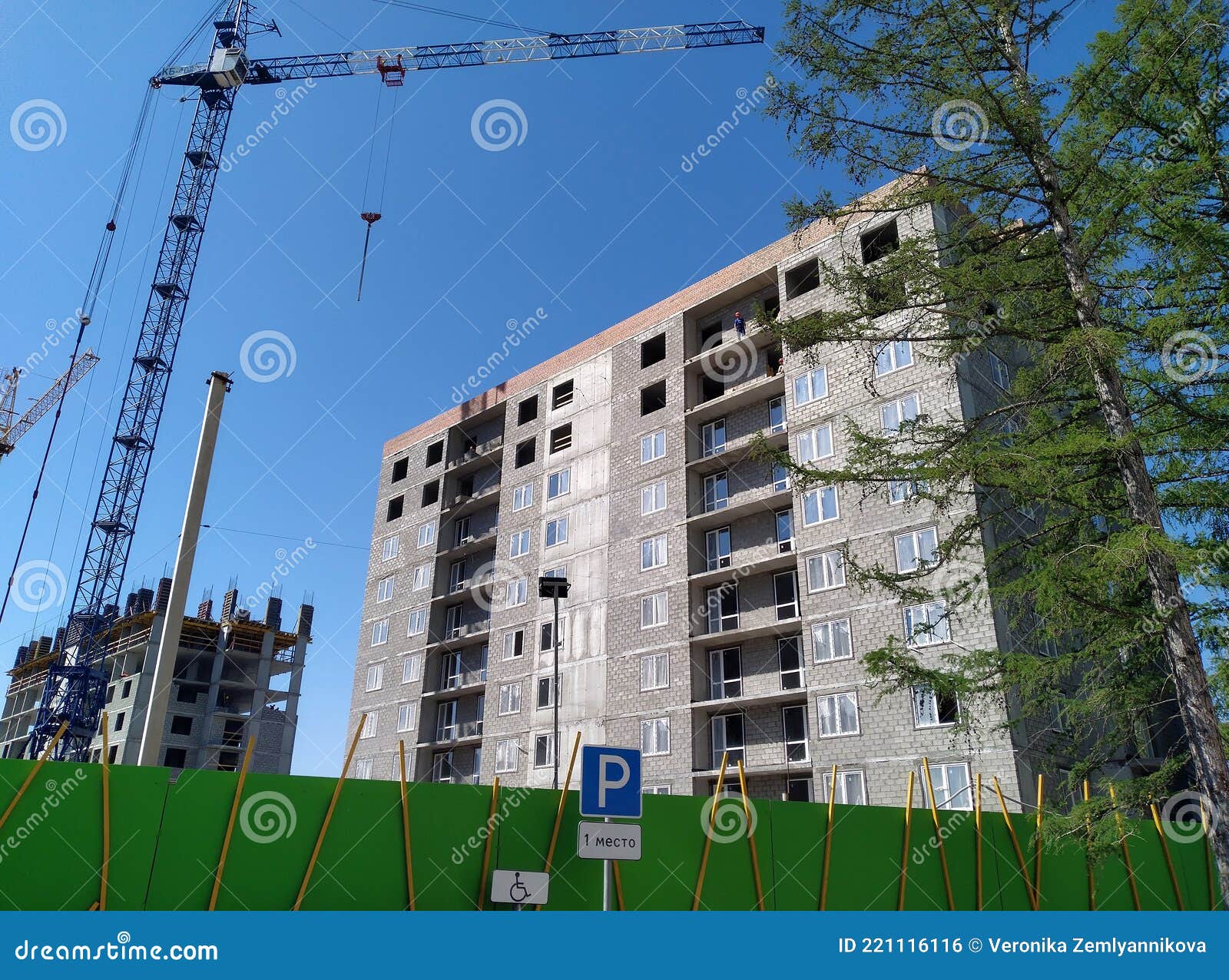 Construction of a Monolithic Brick Multi-storey Building Stock Photo ...