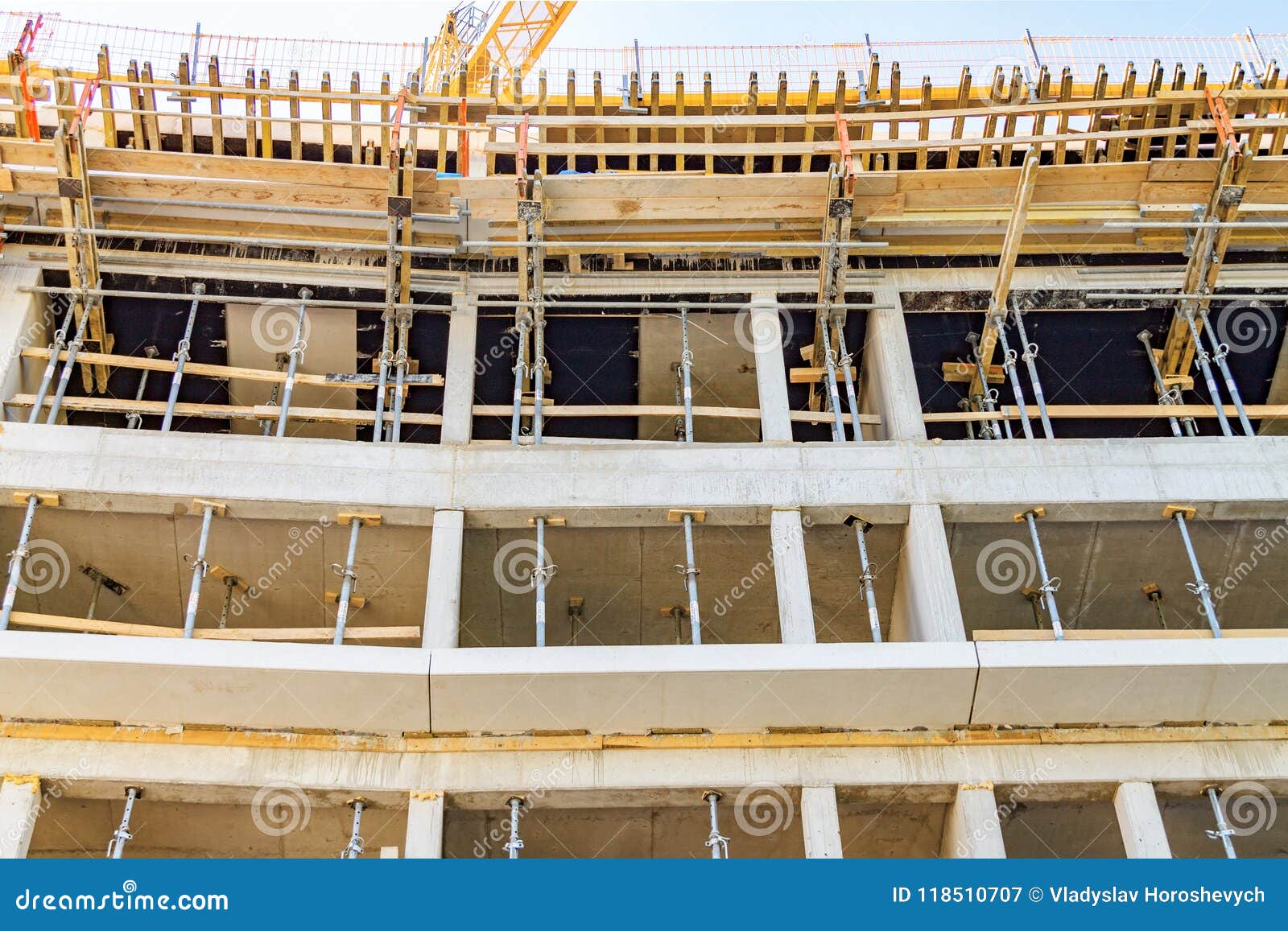 Construction of a Monolithic House Made of Concrete, Concrete Support ...
