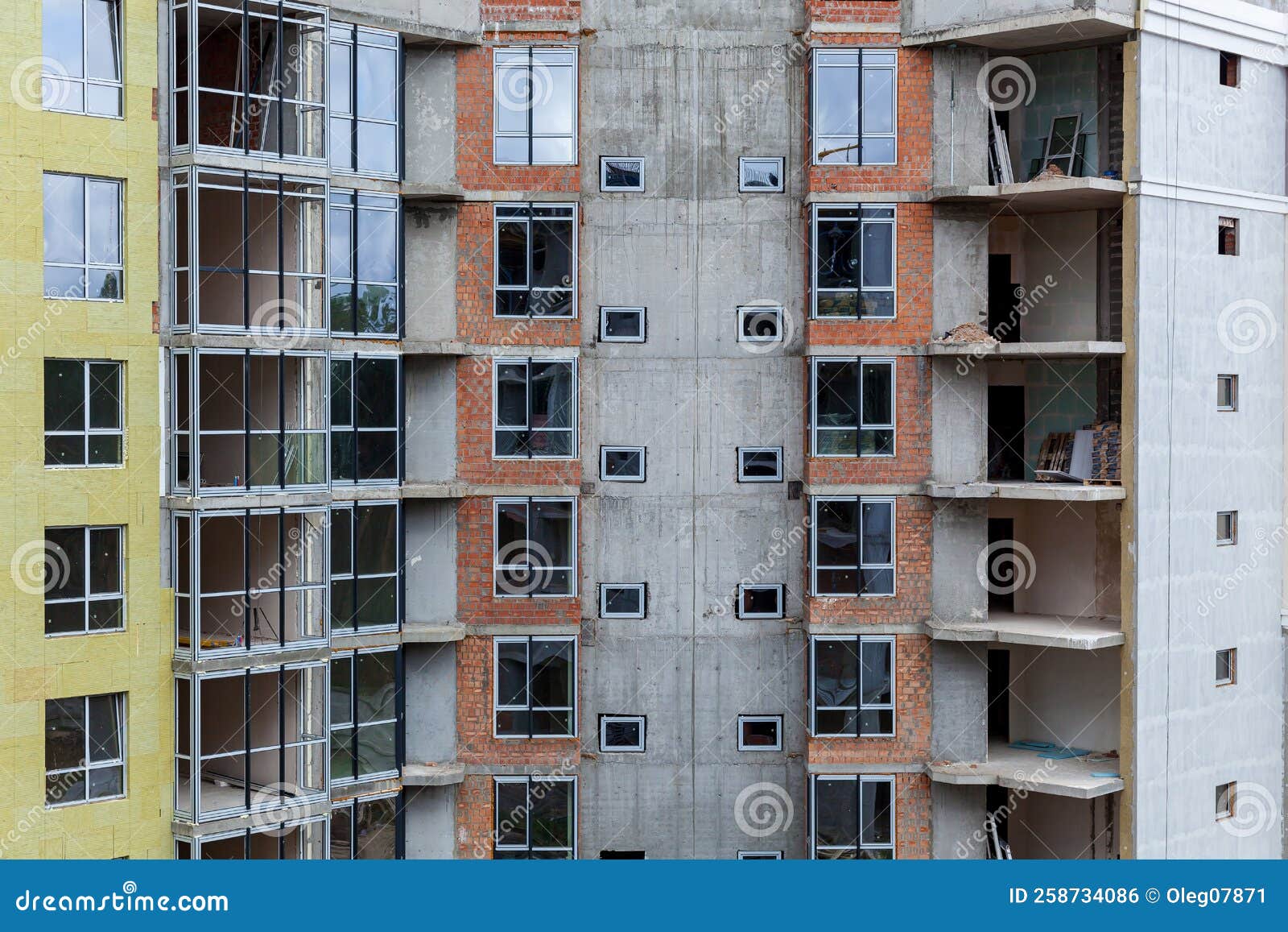 Construction of Monolithic Multi-storey Buildings Stock Photo - Image ...