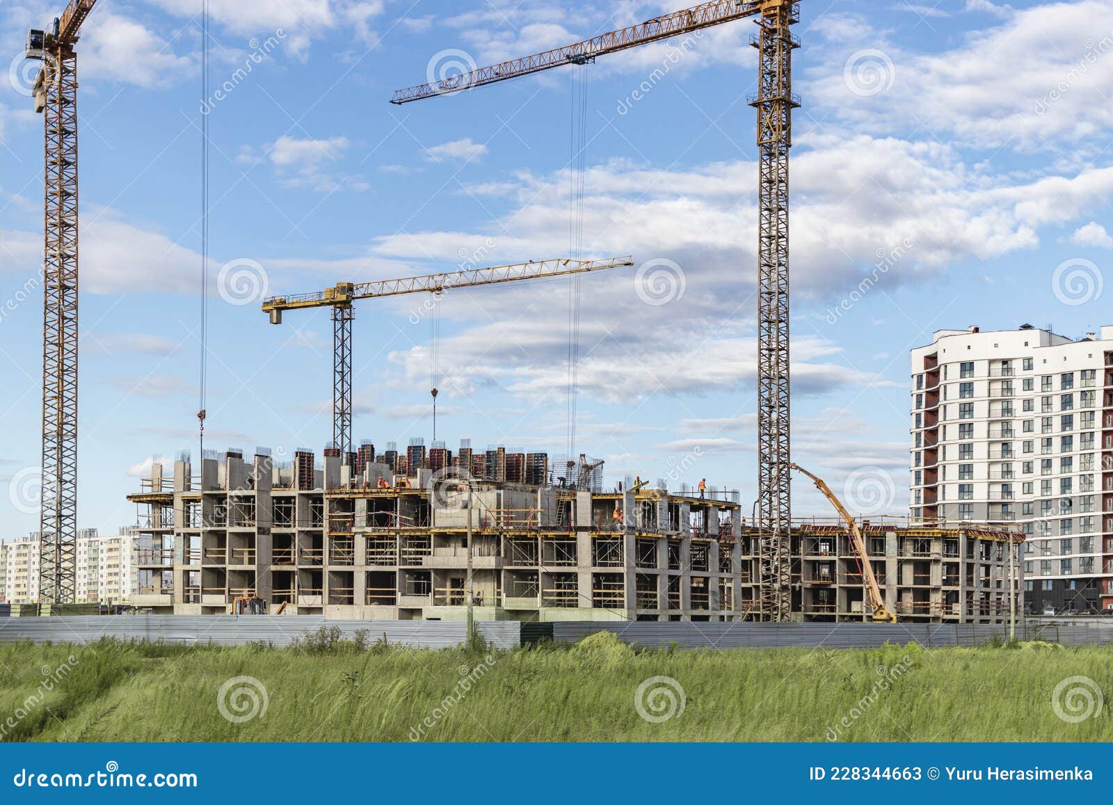 Construction of a Monolithic Reinforced Concrete House. Modern Building ...