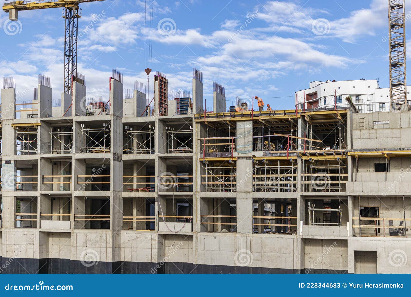 Construction of a Monolithic Reinforced Concrete House. Modern Building ...