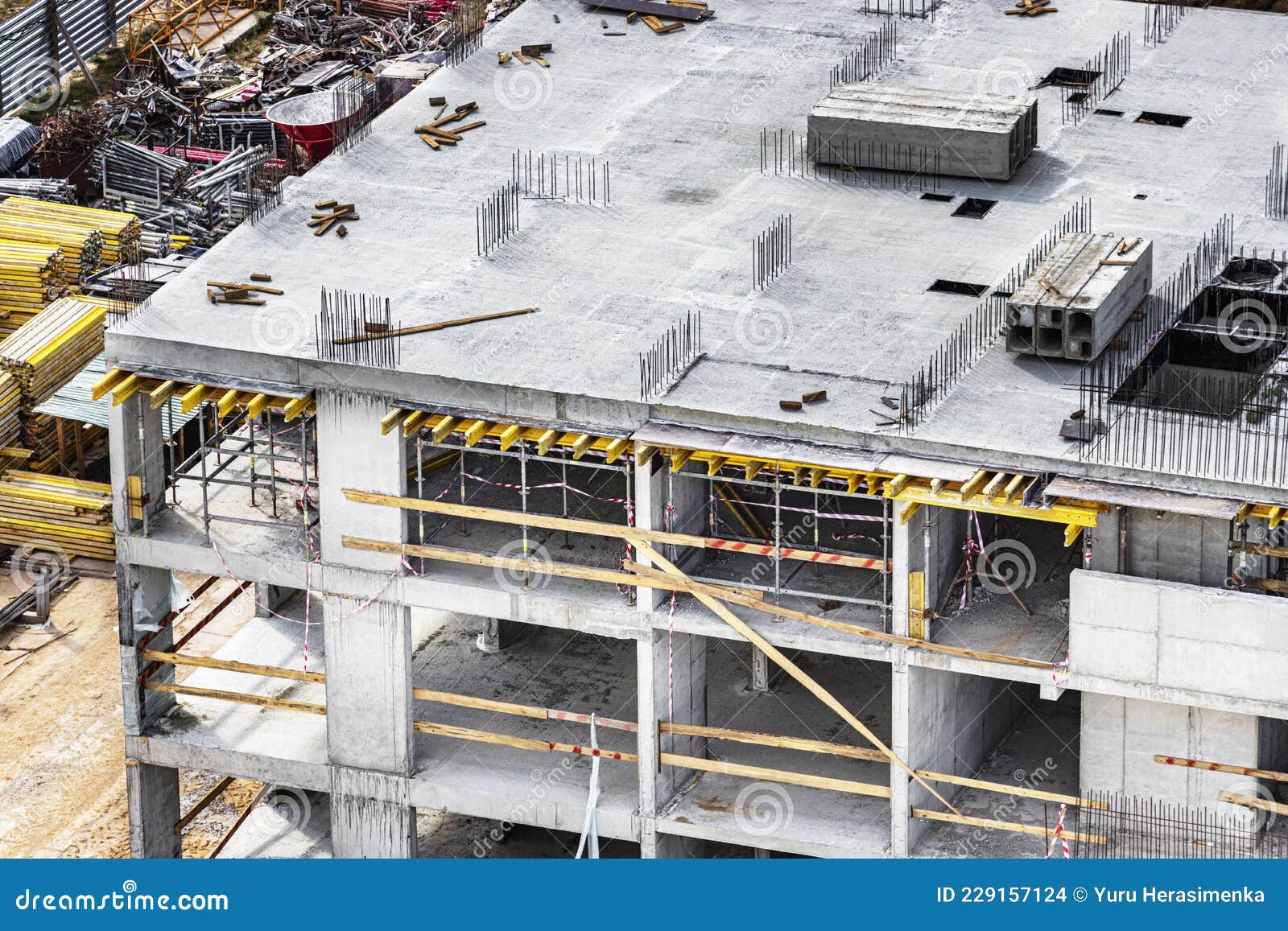 Construction of a Monolithic Reinforced Concrete House. Modern Building ...