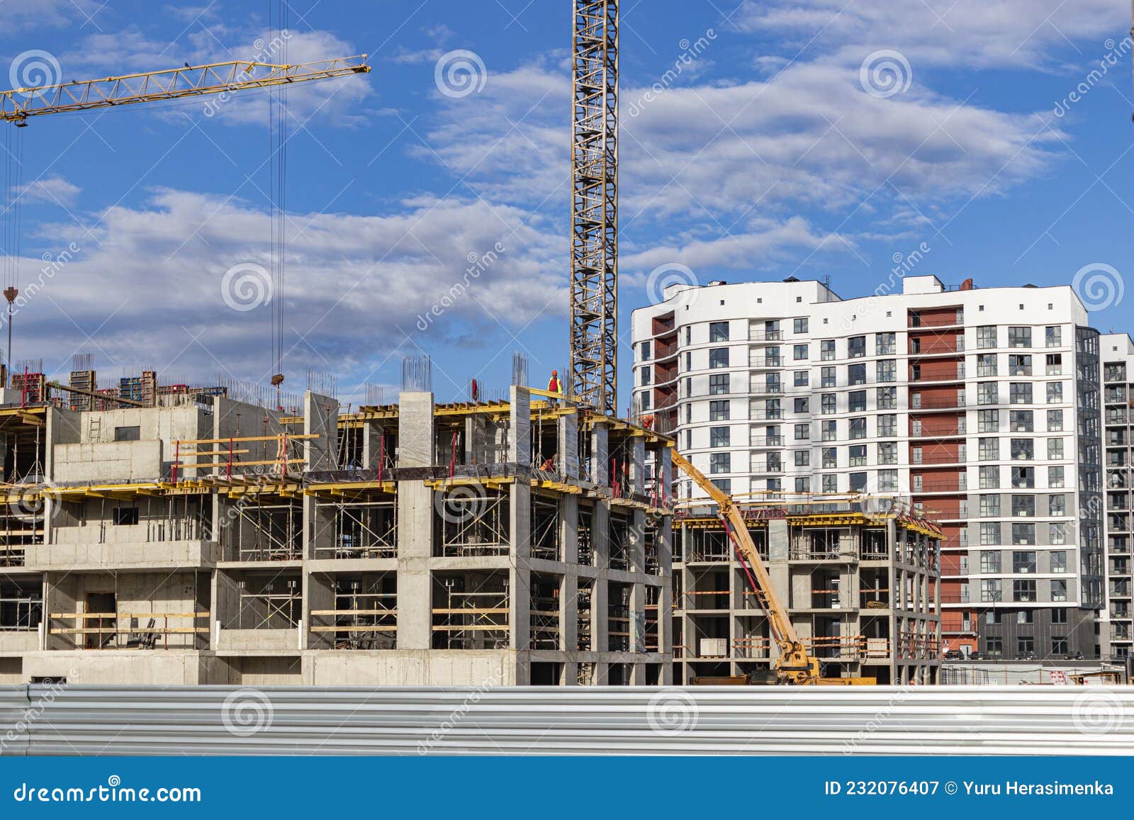 Construction of a Monolithic Reinforced Concrete House. Modern Building ...