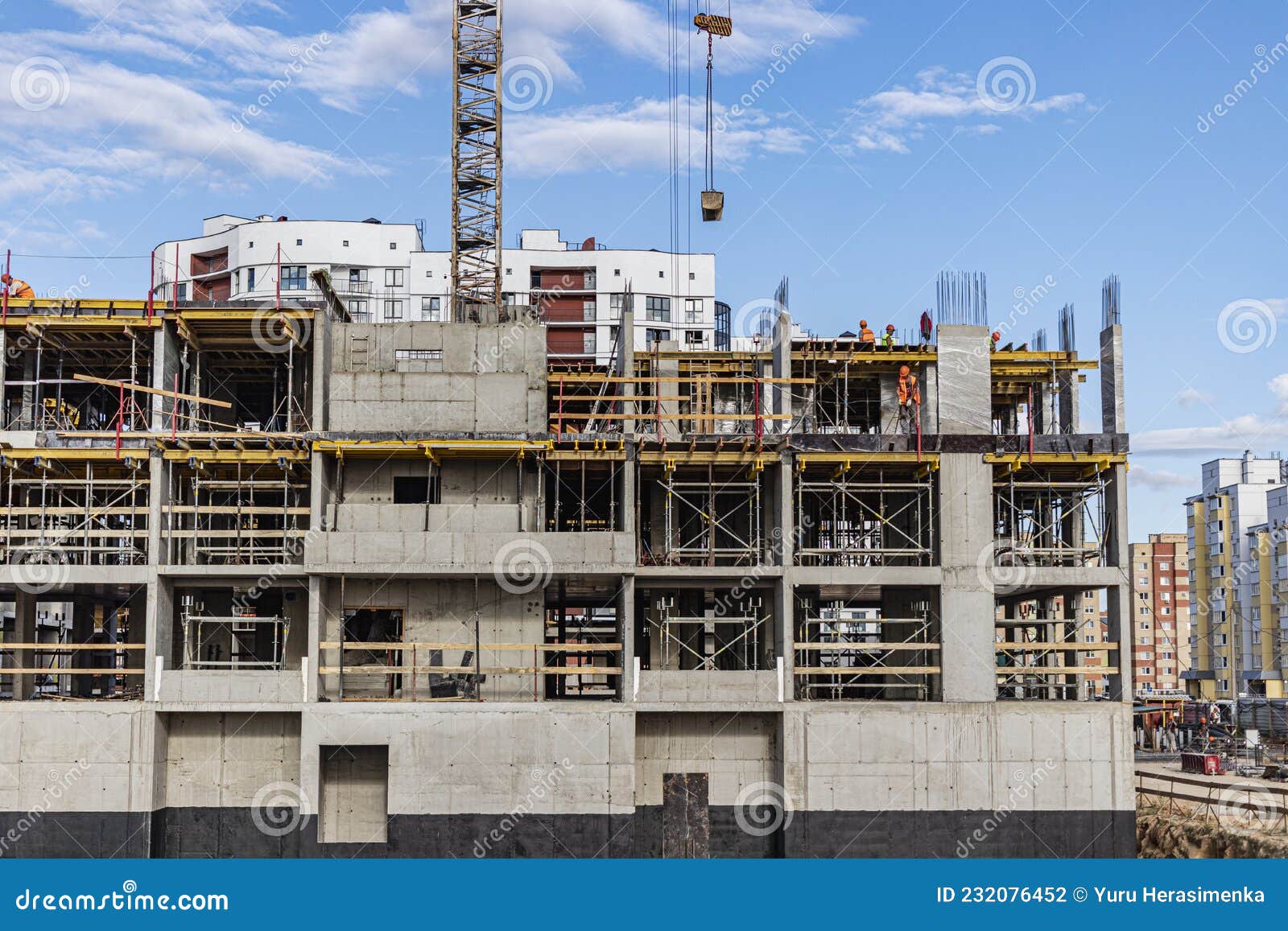 Construction of a Monolithic Reinforced Concrete House. Modern Building ...