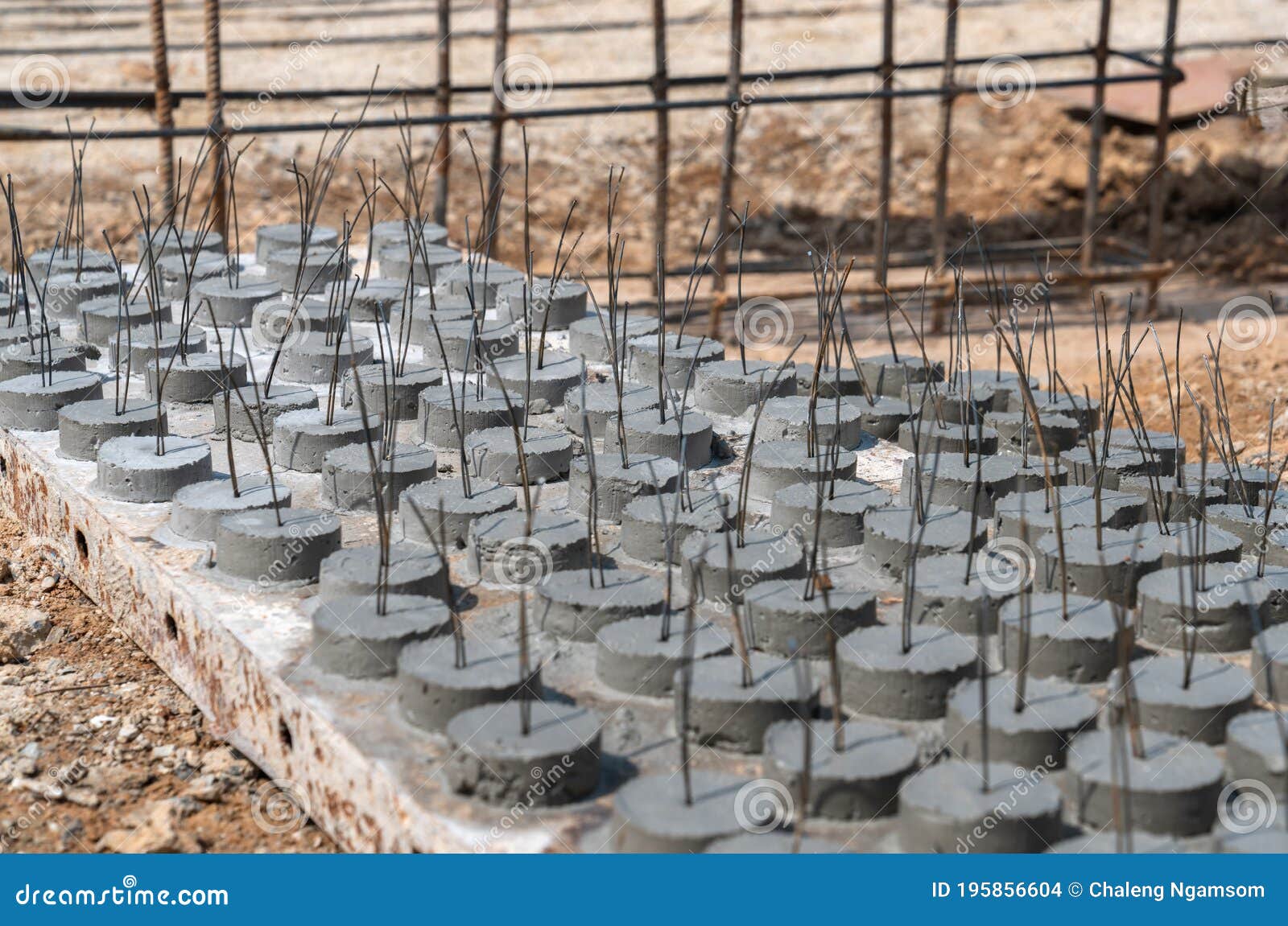 Construction Mortar for Supporting Steel Grating on the Ground. Stock ...