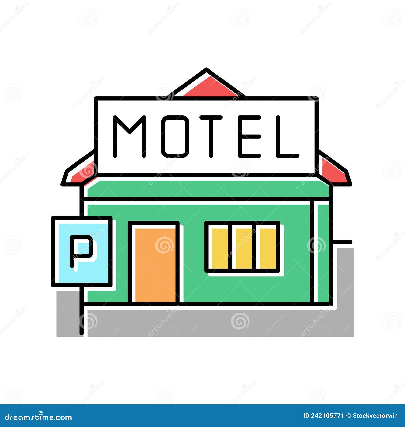 Construction Motel Color Icon Vector Illustration Stock Vector ...