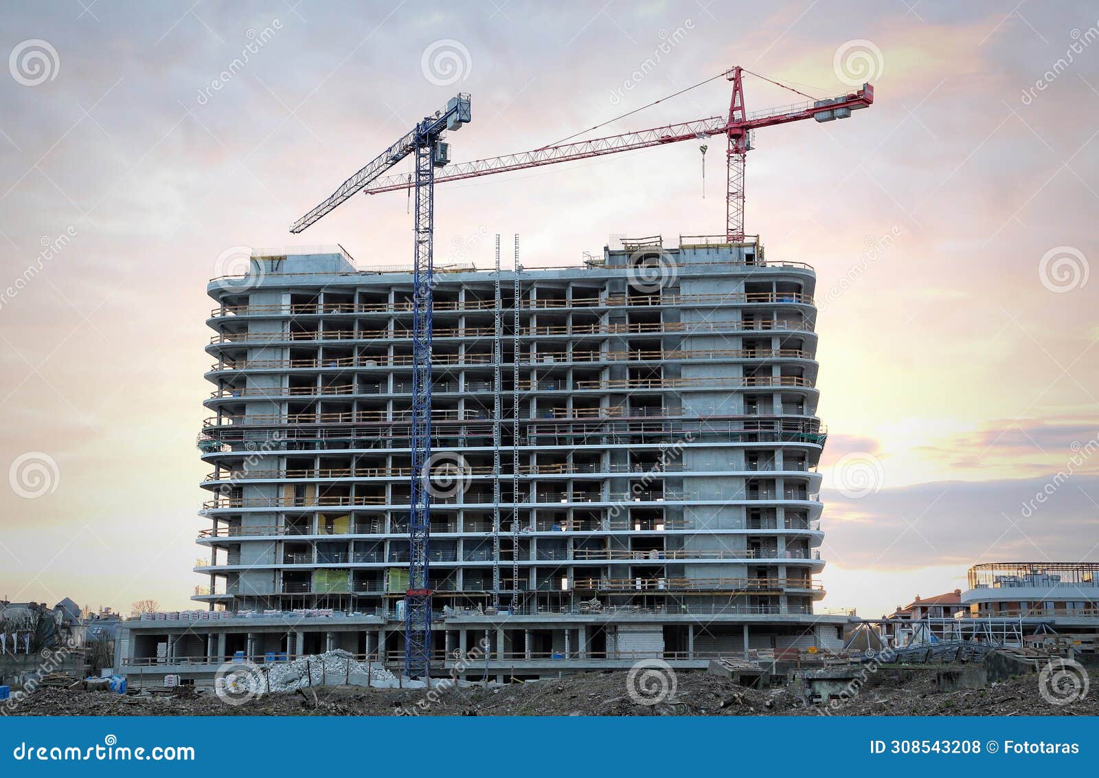 Construction of a Multi-storey Building. Stock Photo - Image of high ...