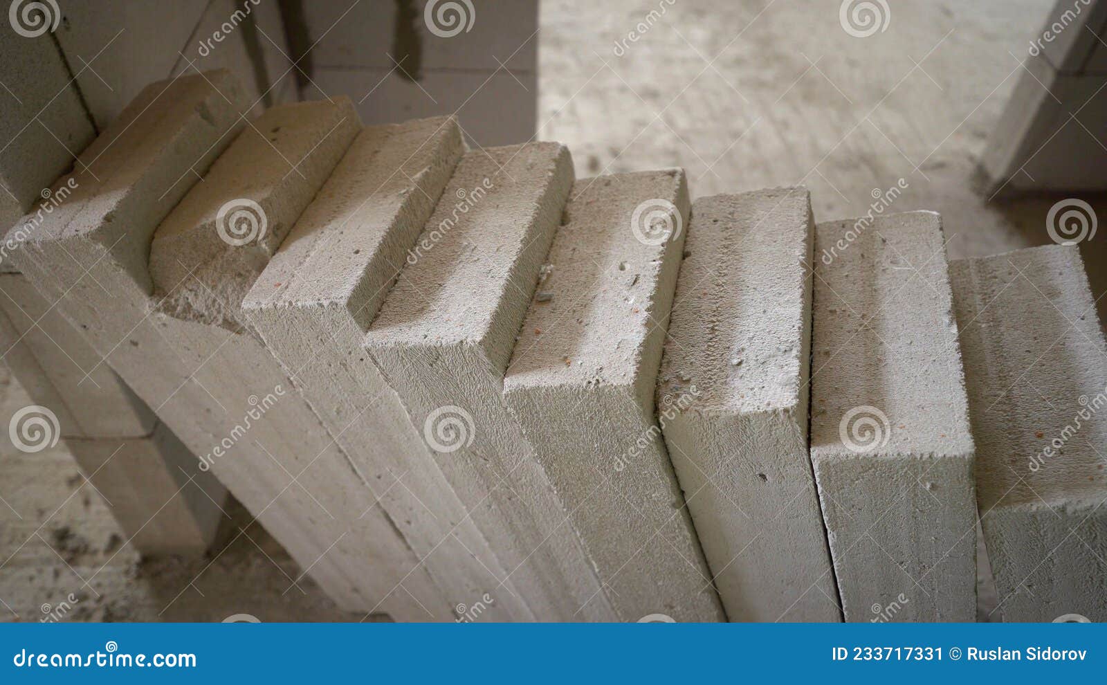 Construction of a Multi-storey Building from Blocks. Concrete Blocks ...