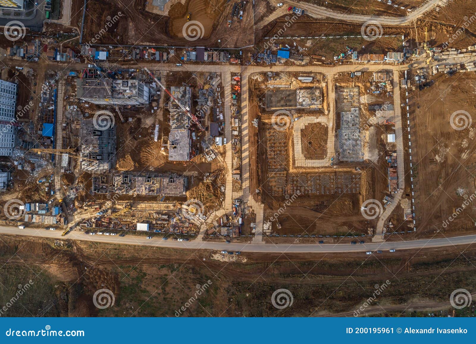 Construction of a Multi-storey Building. Foundation Stock Image - Image ...