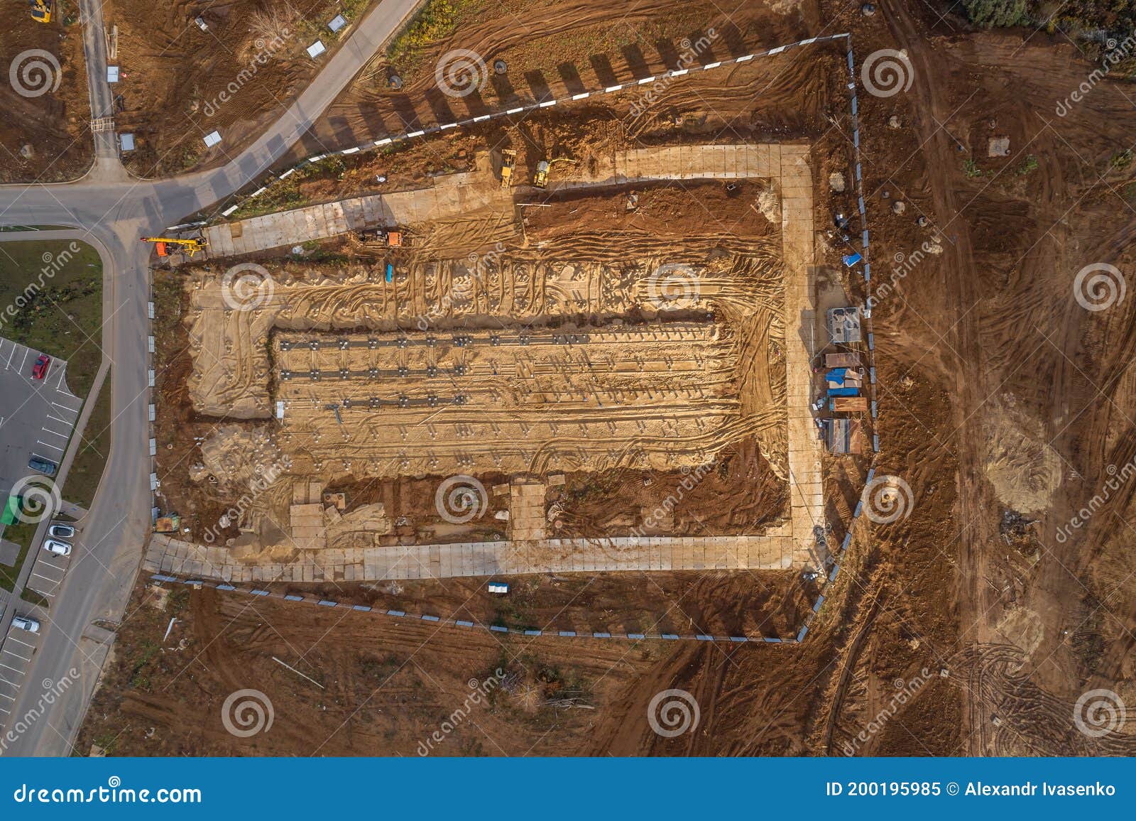 Construction of a Multi-storey Building. Foundation Stock Image - Image ...