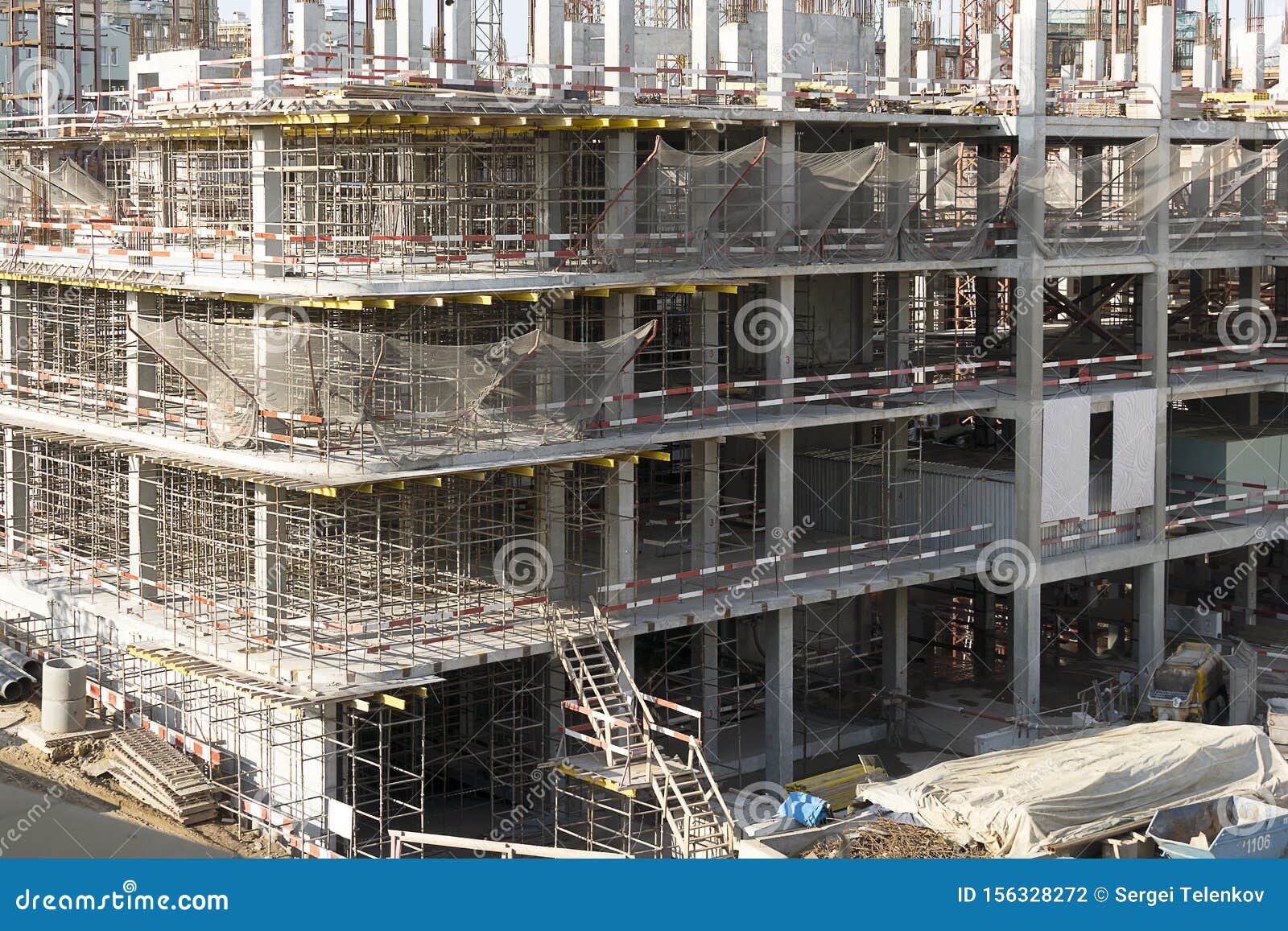 The Construction of a Multi-storey Building. Construction Iron ...