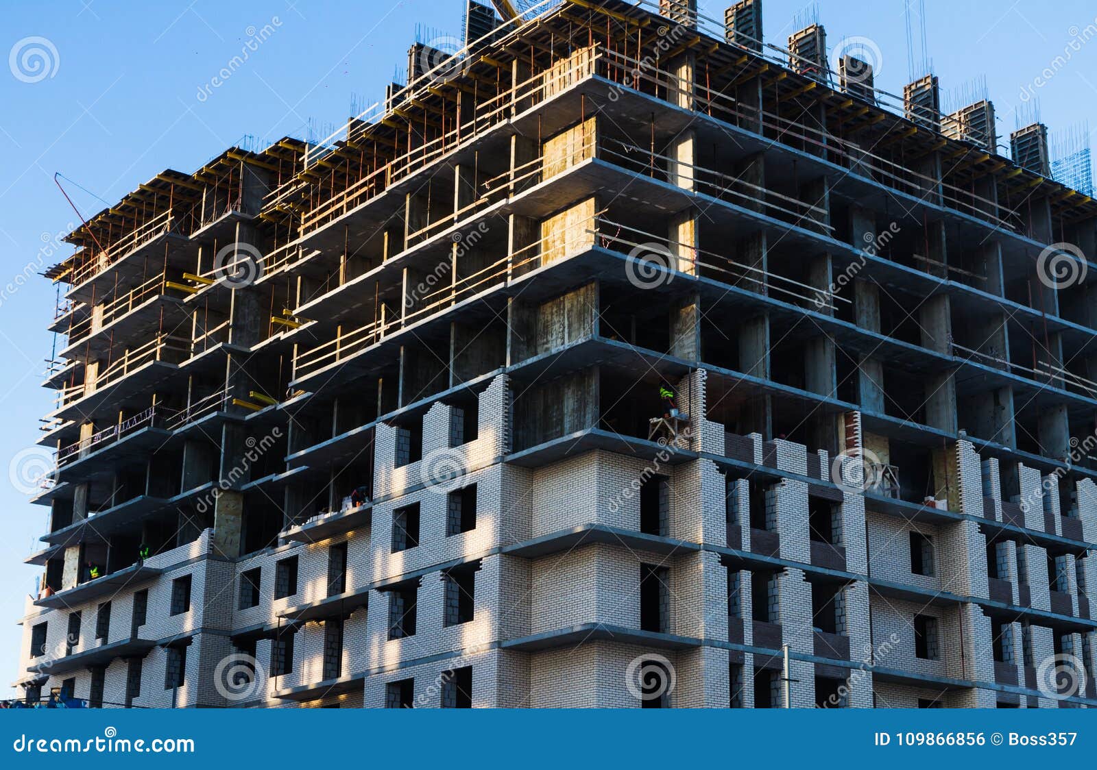 Construction, a Multi-storey Building Overlapping Slabs and Brick ...