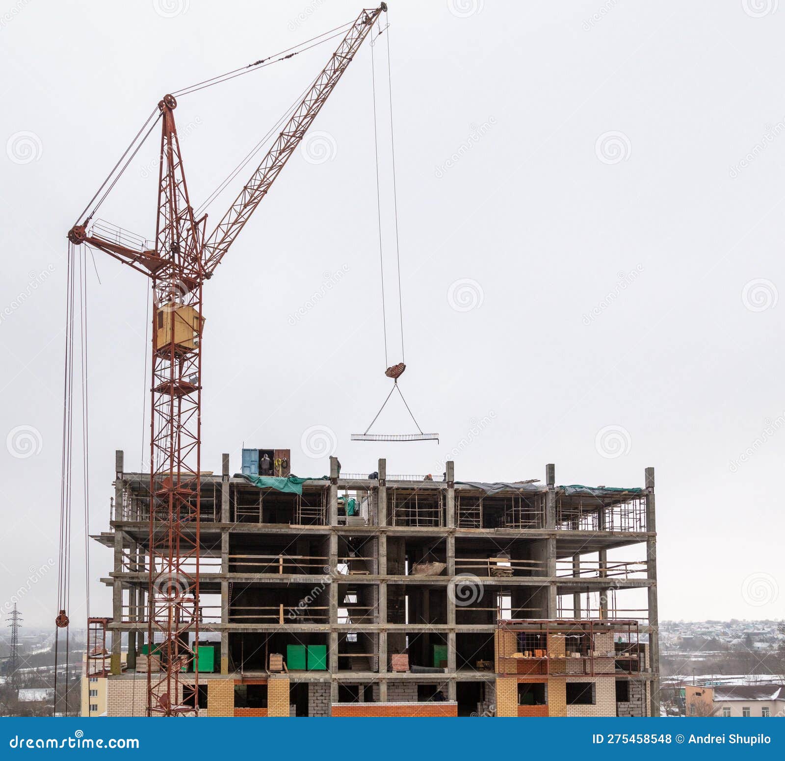 Construction of a Multi-storey Building with a Tower Crane Editorial ...