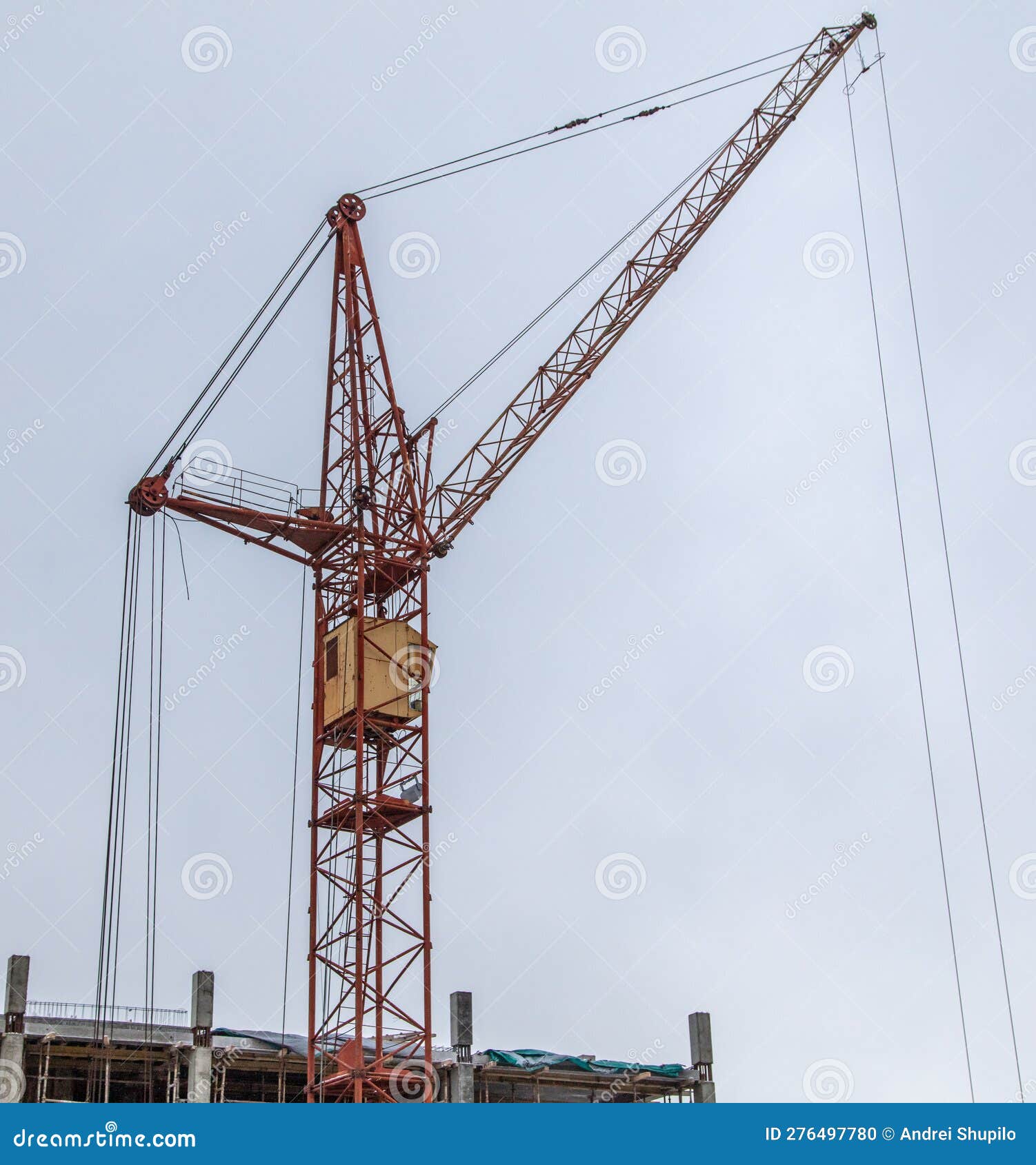Construction of a Multi-storey Building with a Tower Crane Stock Photo ...