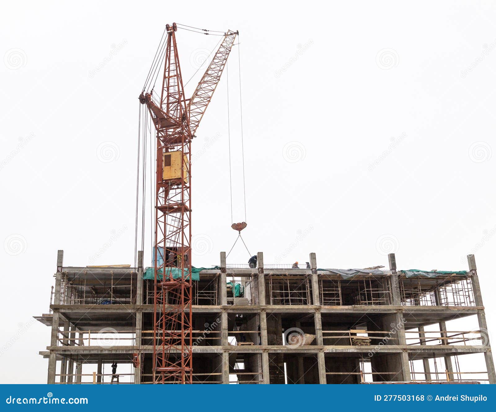 Construction of a Multi-storey Building with a Tower Crane Stock Photo ...