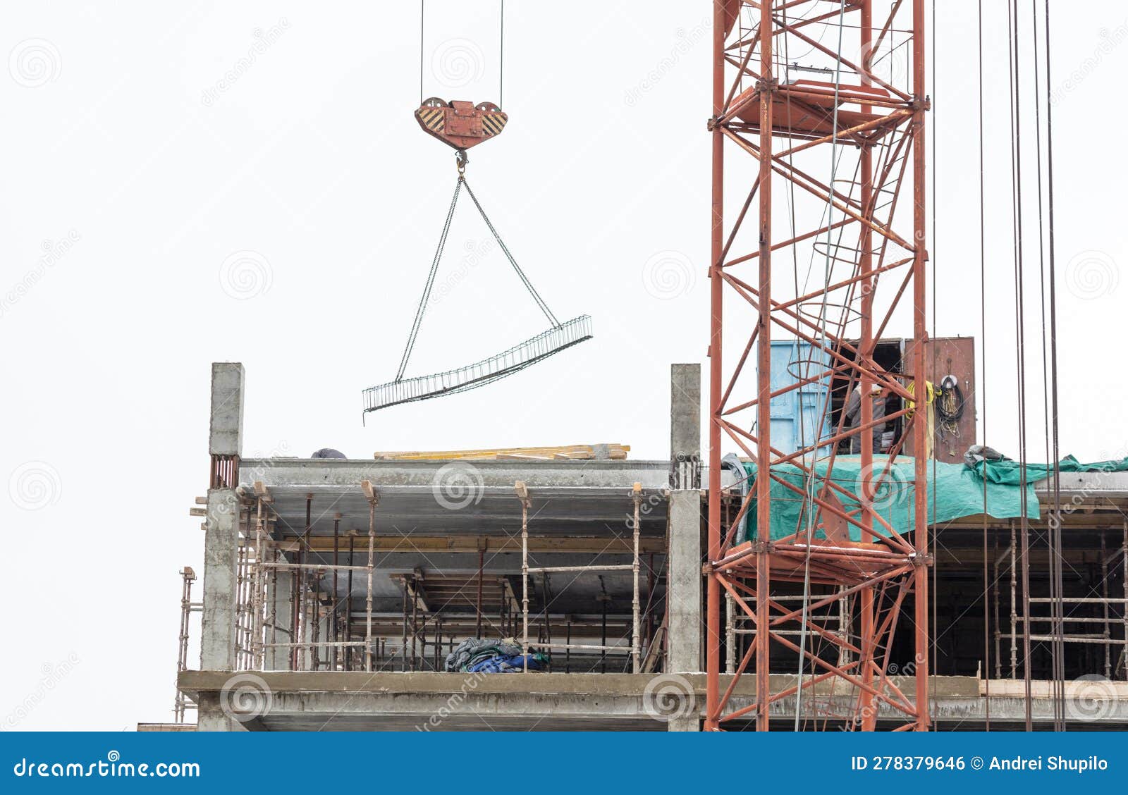 Construction of a Multi-storey Building with a Tower Crane Stock Photo ...