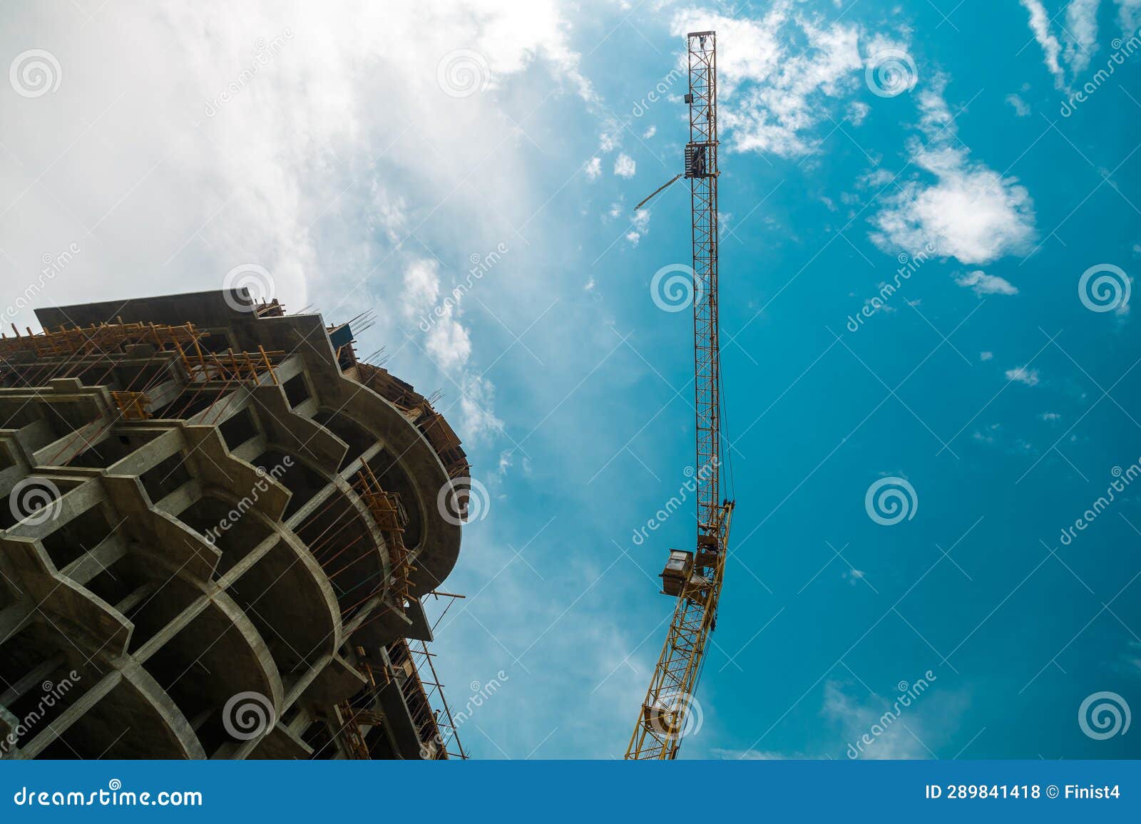 Construction of a Multi-storey Building by a Tower Crane View from ...
