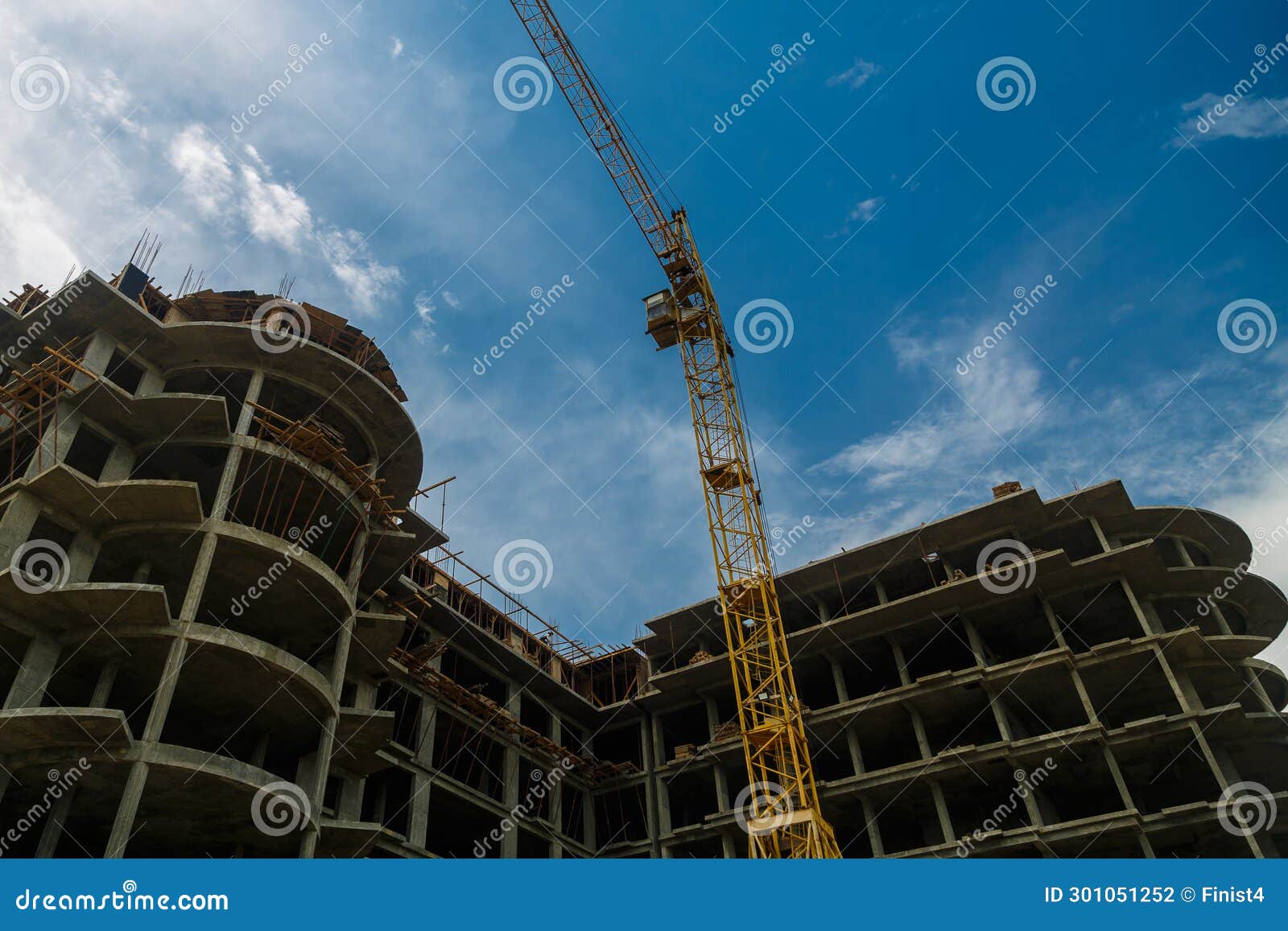 Construction of a Multi-storey Building by a Tower Crane View from ...