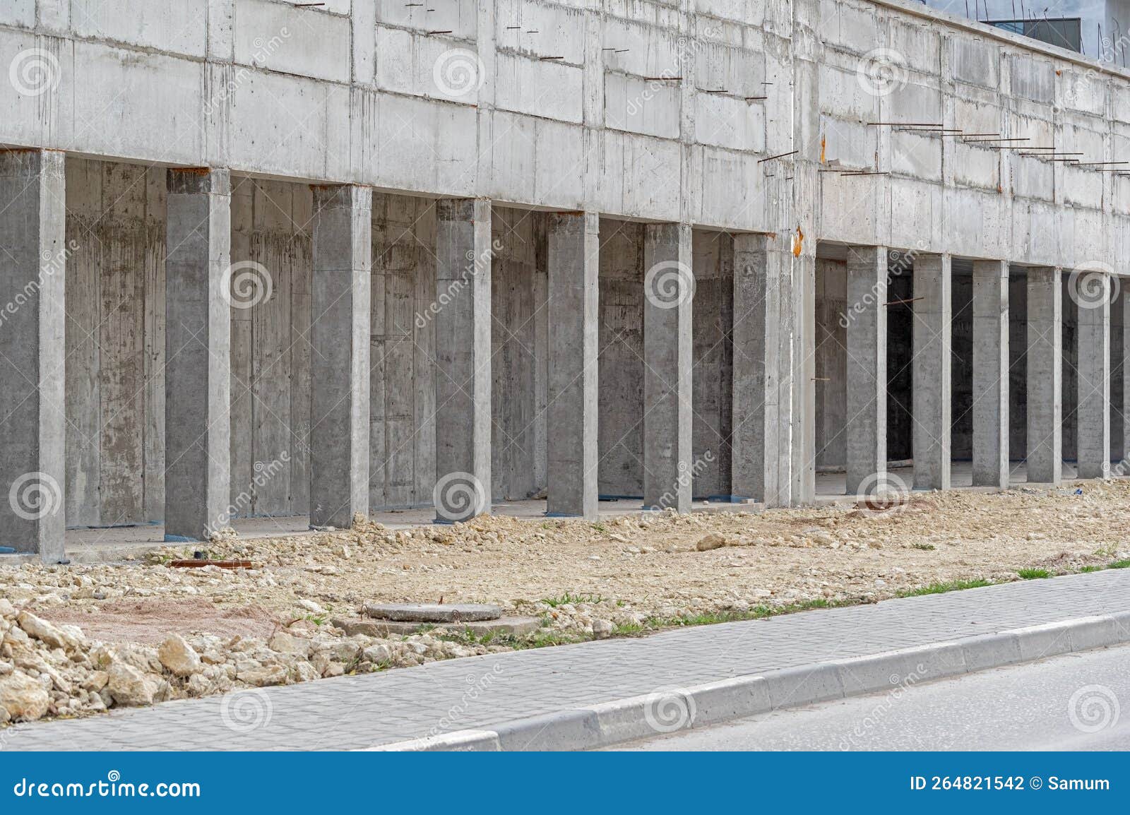Construction of a Multi-storey Concrete Monolithic Building Stock Photo ...