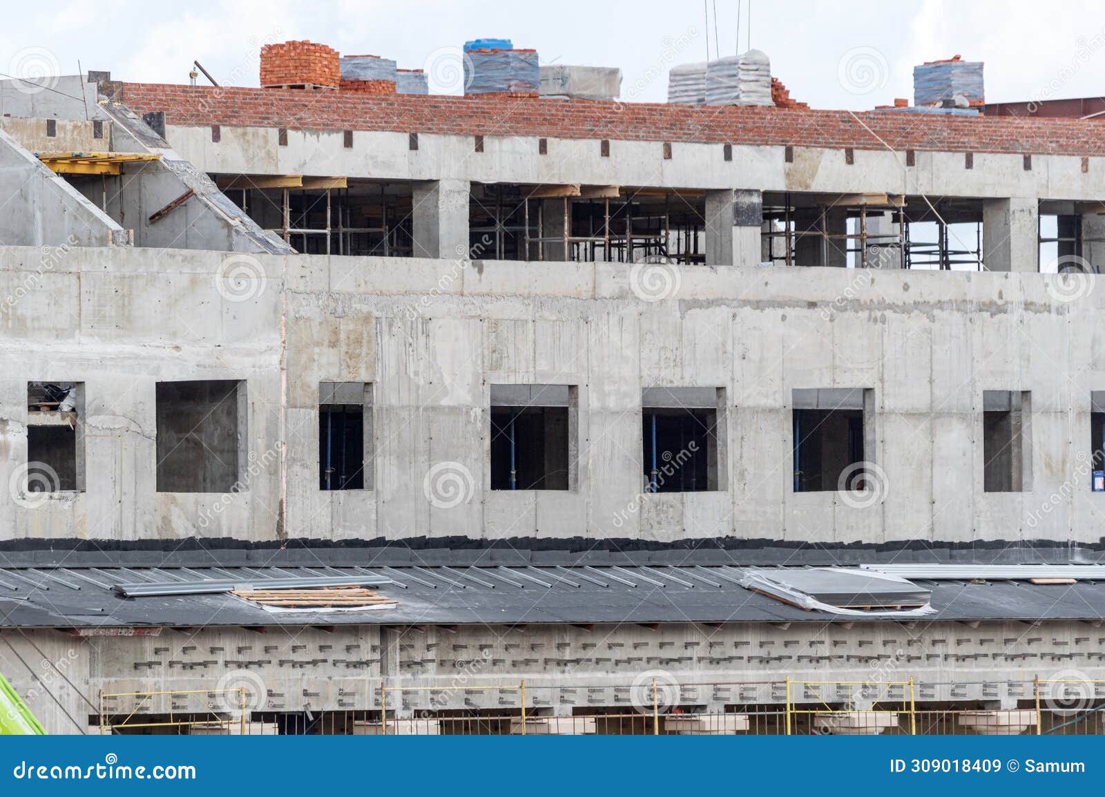 Construction of a Multi-storey Concrete Monolithic Building Stock Image ...