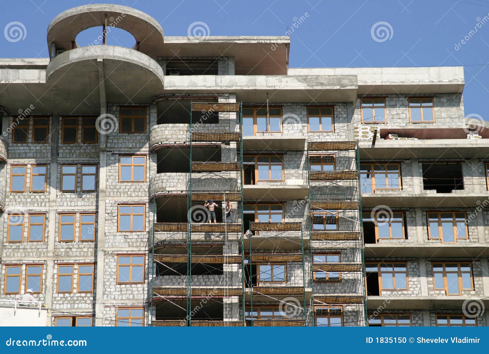 Construction of the Multi-storey House Stock Photo - Image of weather ...