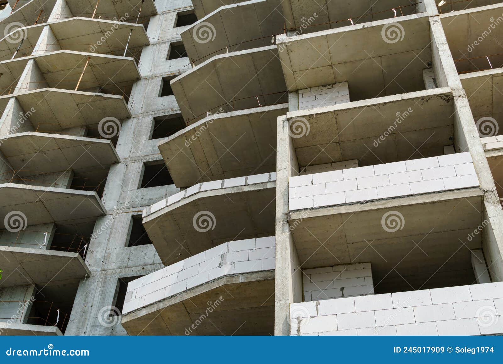 Construction of a Multi-storey Residential Building, Concrete Frame and ...