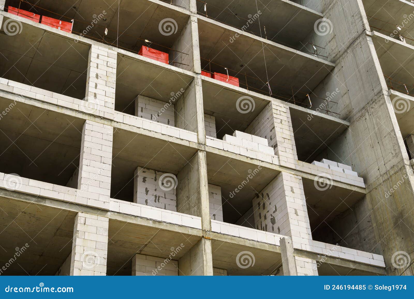 Construction of a Multi-storey Residential Building, Concrete Frame and ...