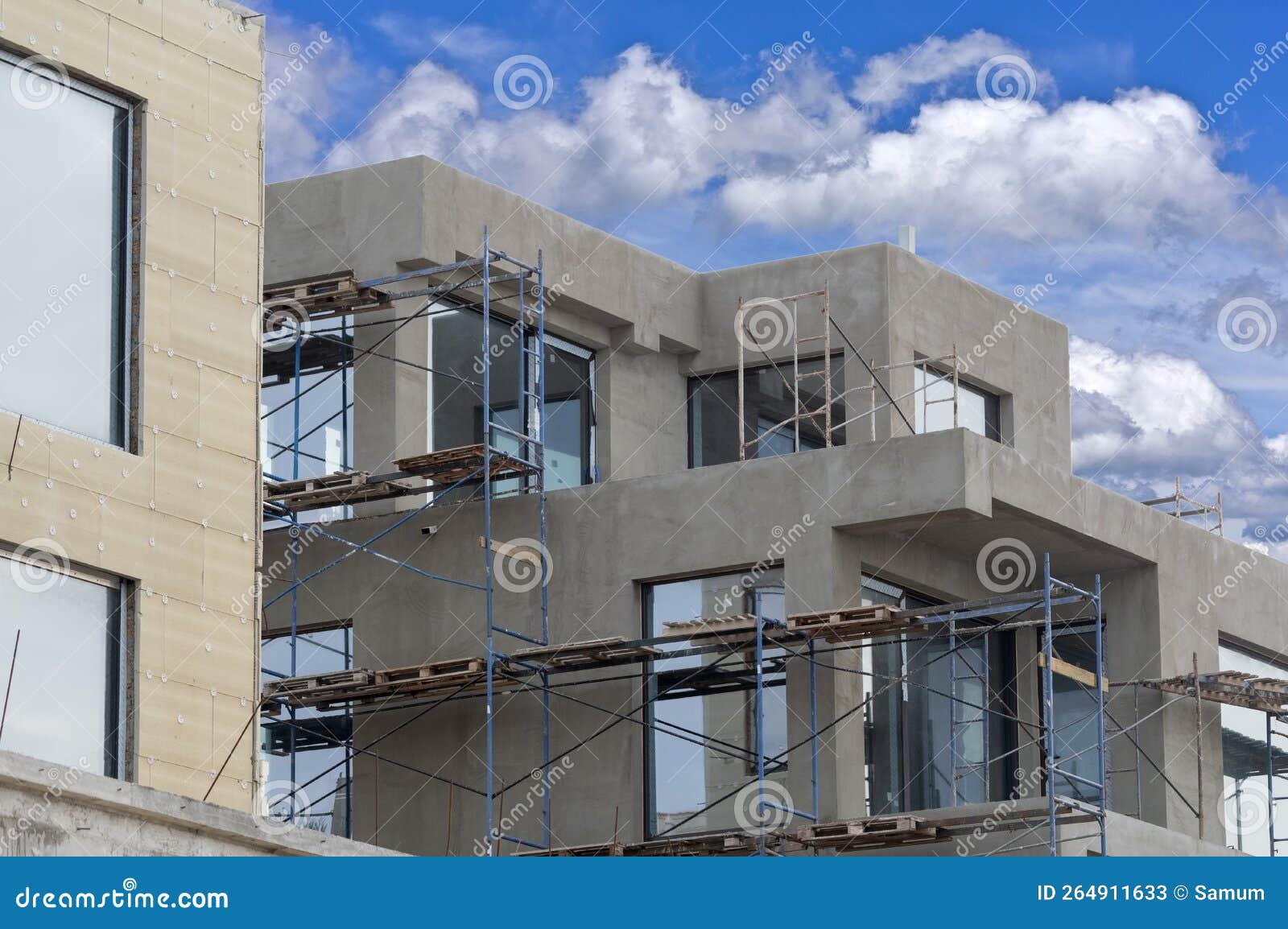 Construction of a Multi-storey Concrete Monolithic Building Stock Image ...