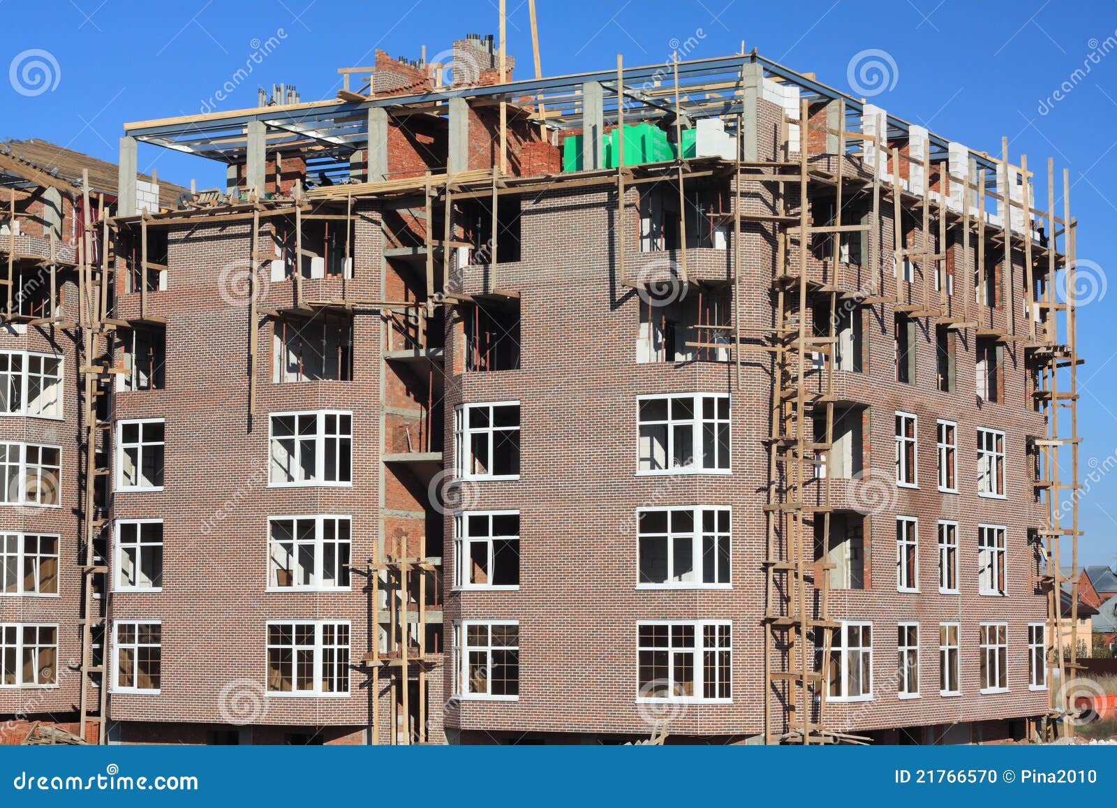Construction of Multi-storied Brick Houses Stock Photo - Image of town ...
